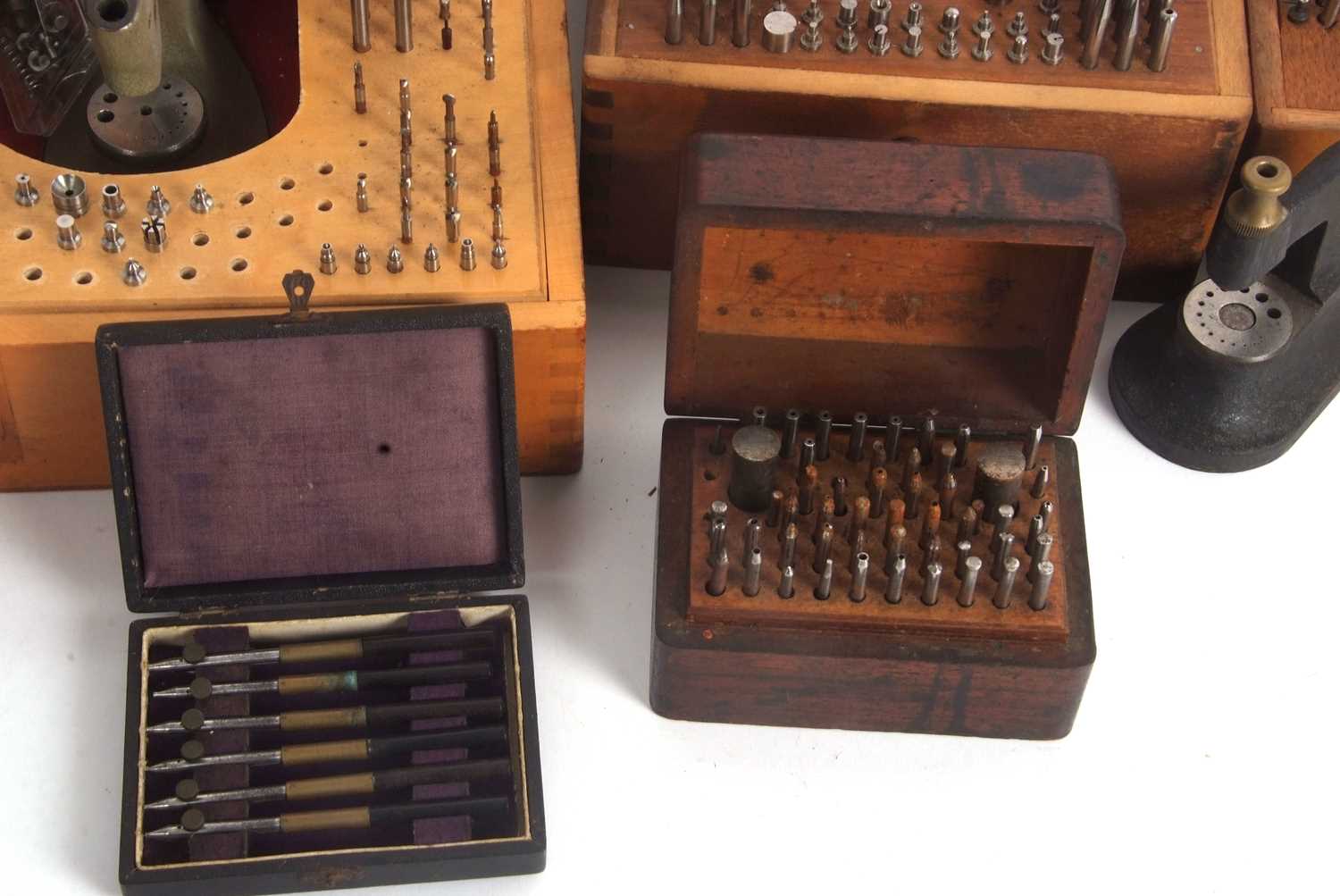 A selection of various watchmaking staking tools