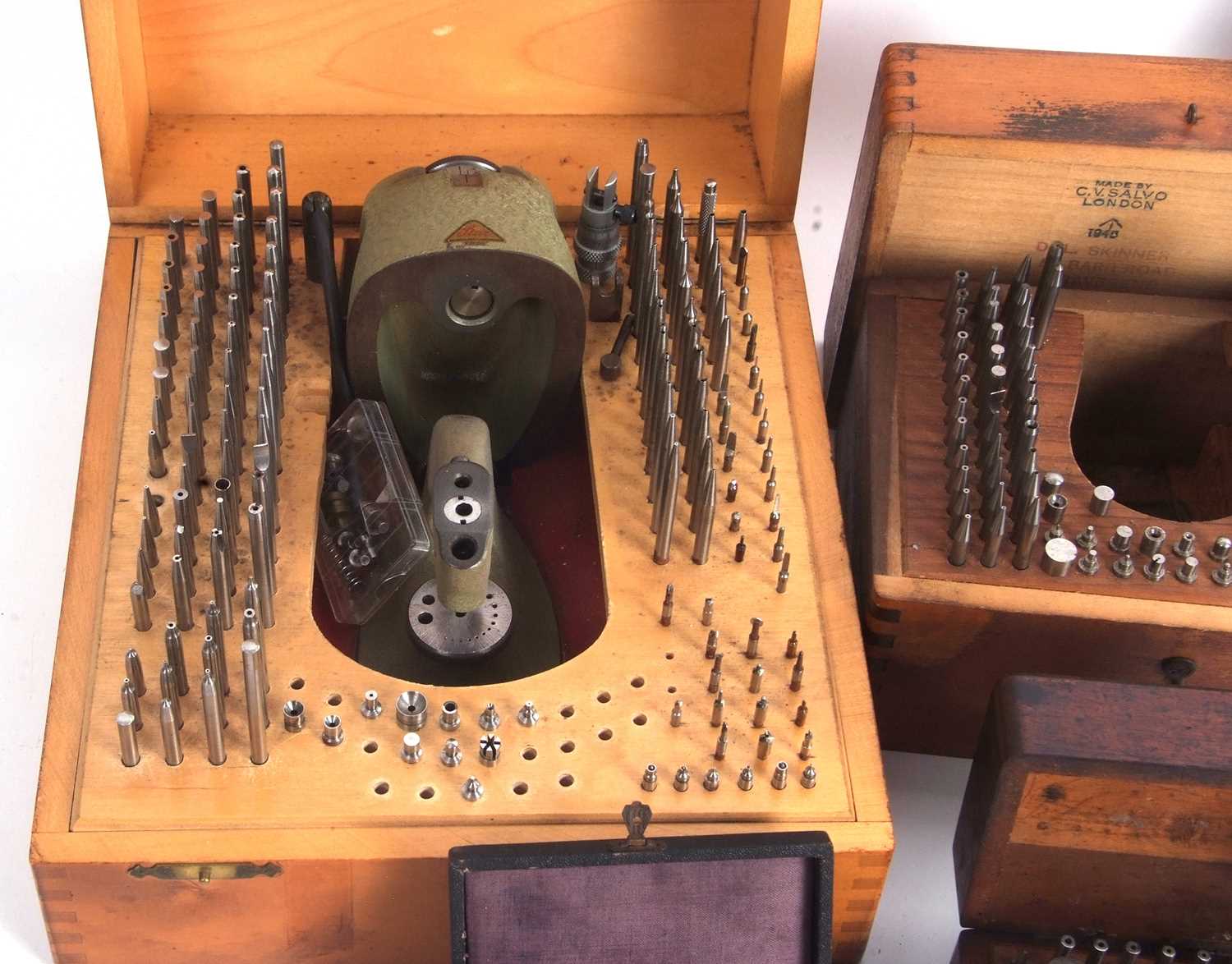 A selection of various watchmaking staking tools