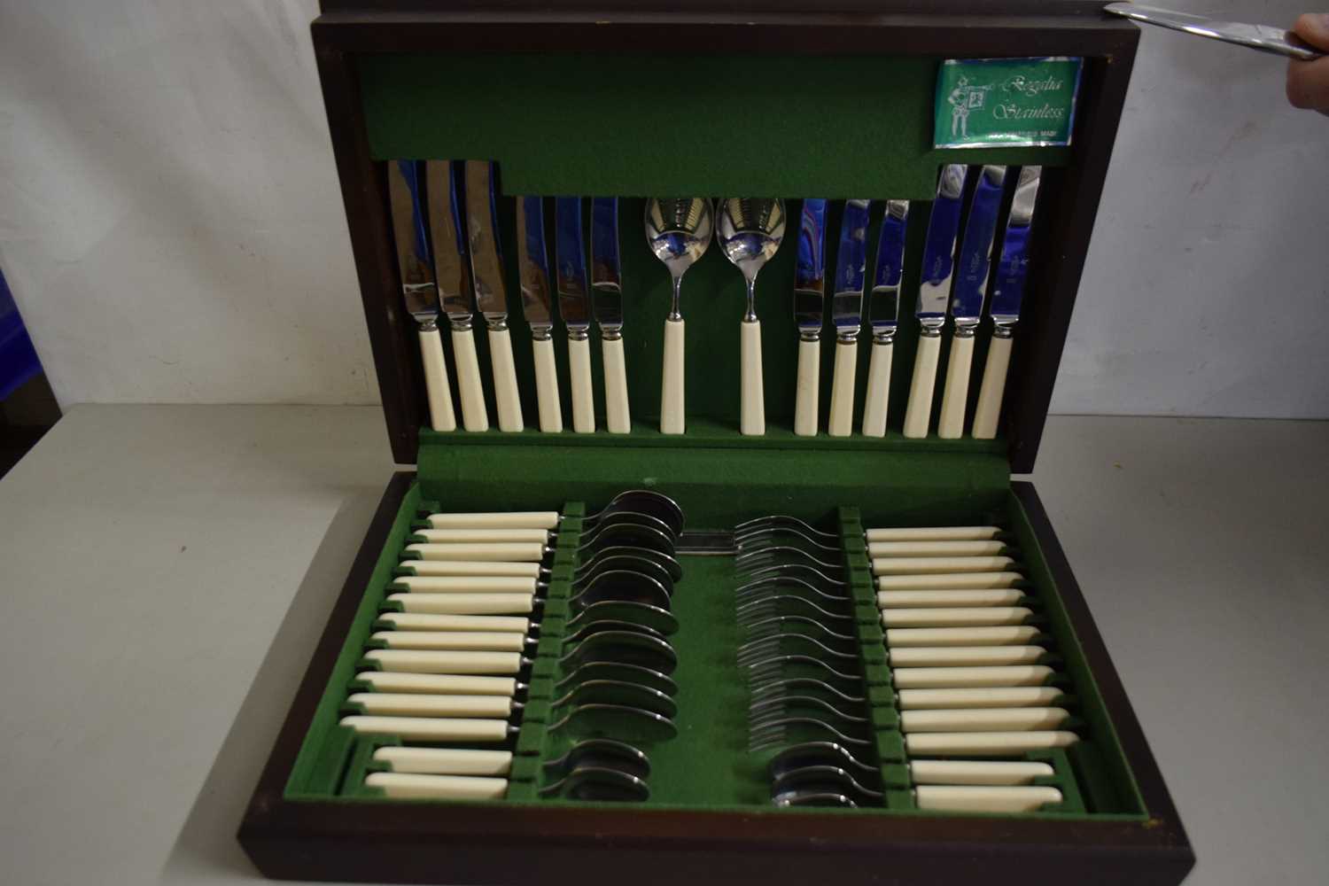 Canteen of cutlery with simulated ivory handles