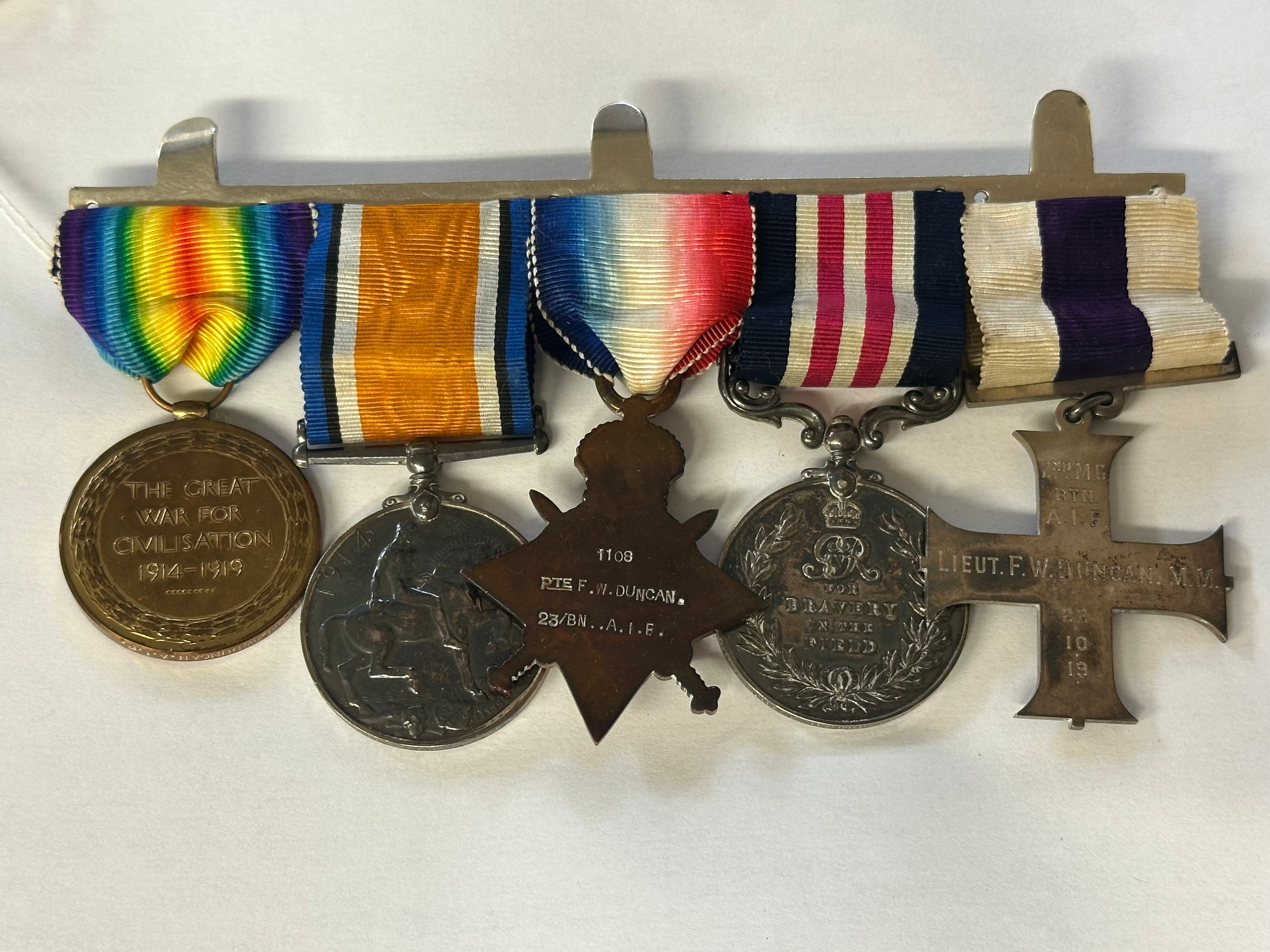 A collection of First World War Medals awarded to Frank Victor ...