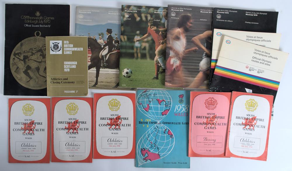 Olympic and Commonwealth Games 1958-1976. Five official programmes for ...