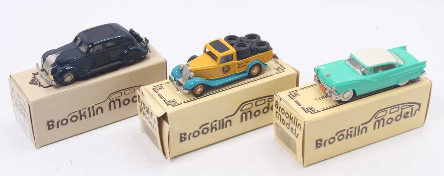Three Brooklin models 1:43 scale cars to include a Ford Fairlane 2-door ...