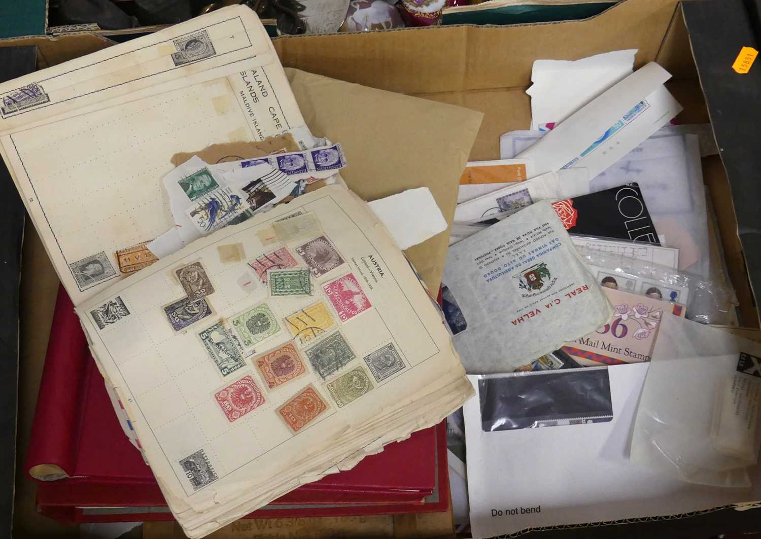 A box of stamps with philately interest to include Coin - stamp ...