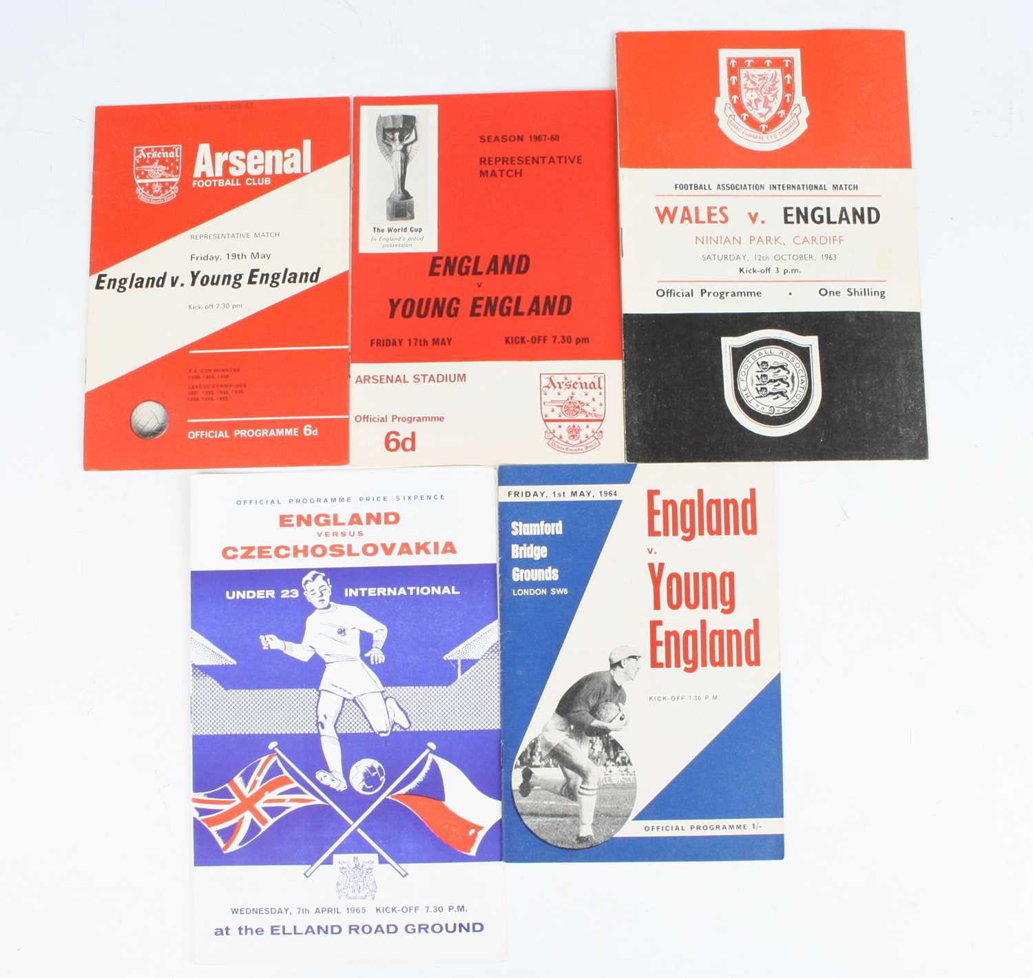 A collection of England Schools' International football programmes ...