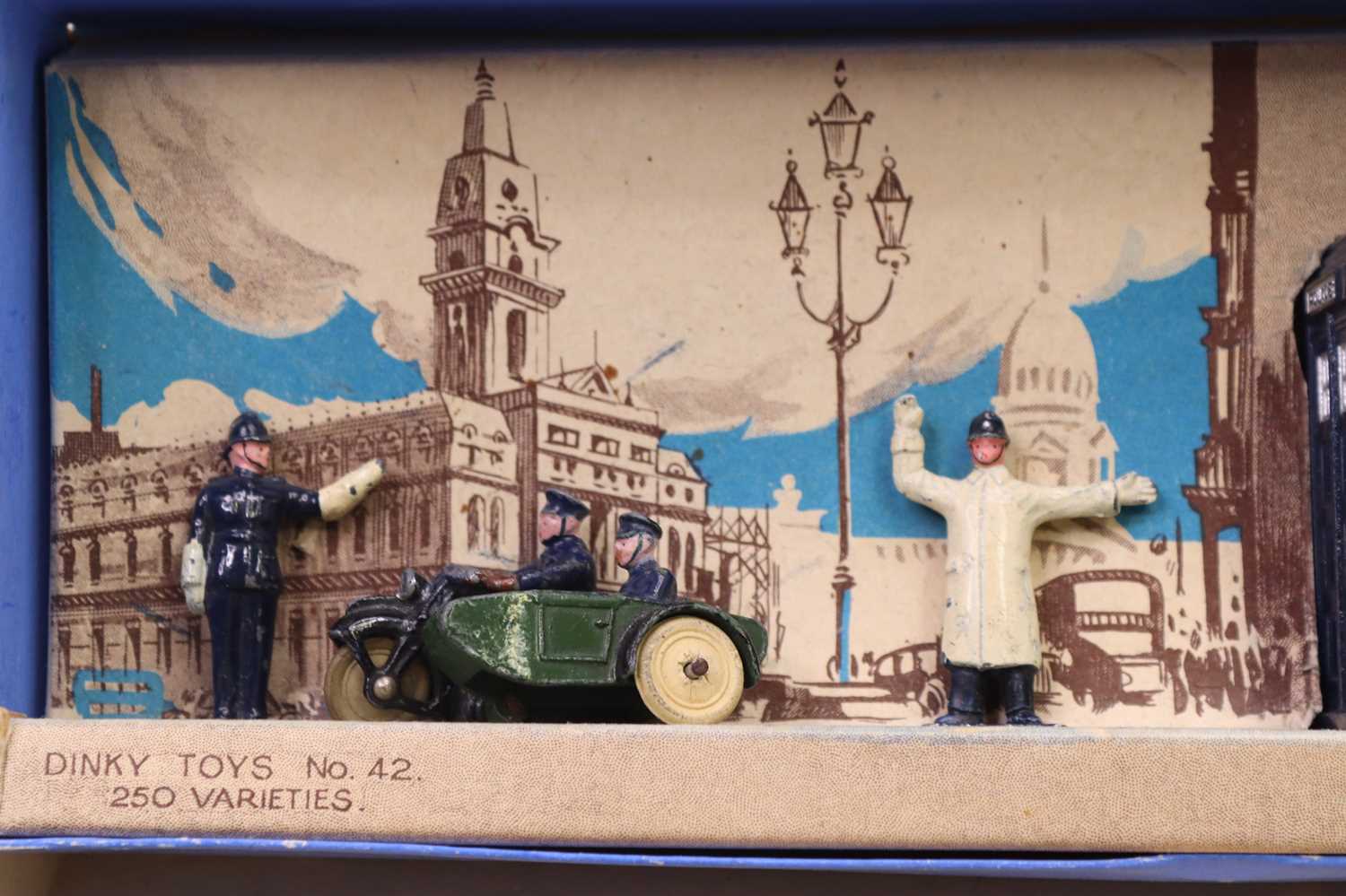 Dinky Toys pre-war No. 42 Police gift set comprising of Nos. 42A, 42B ...