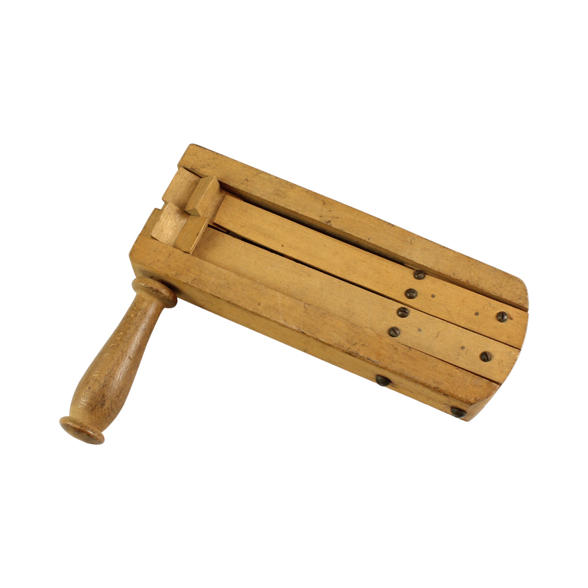 A mid-20th Century football or similar hand rattle