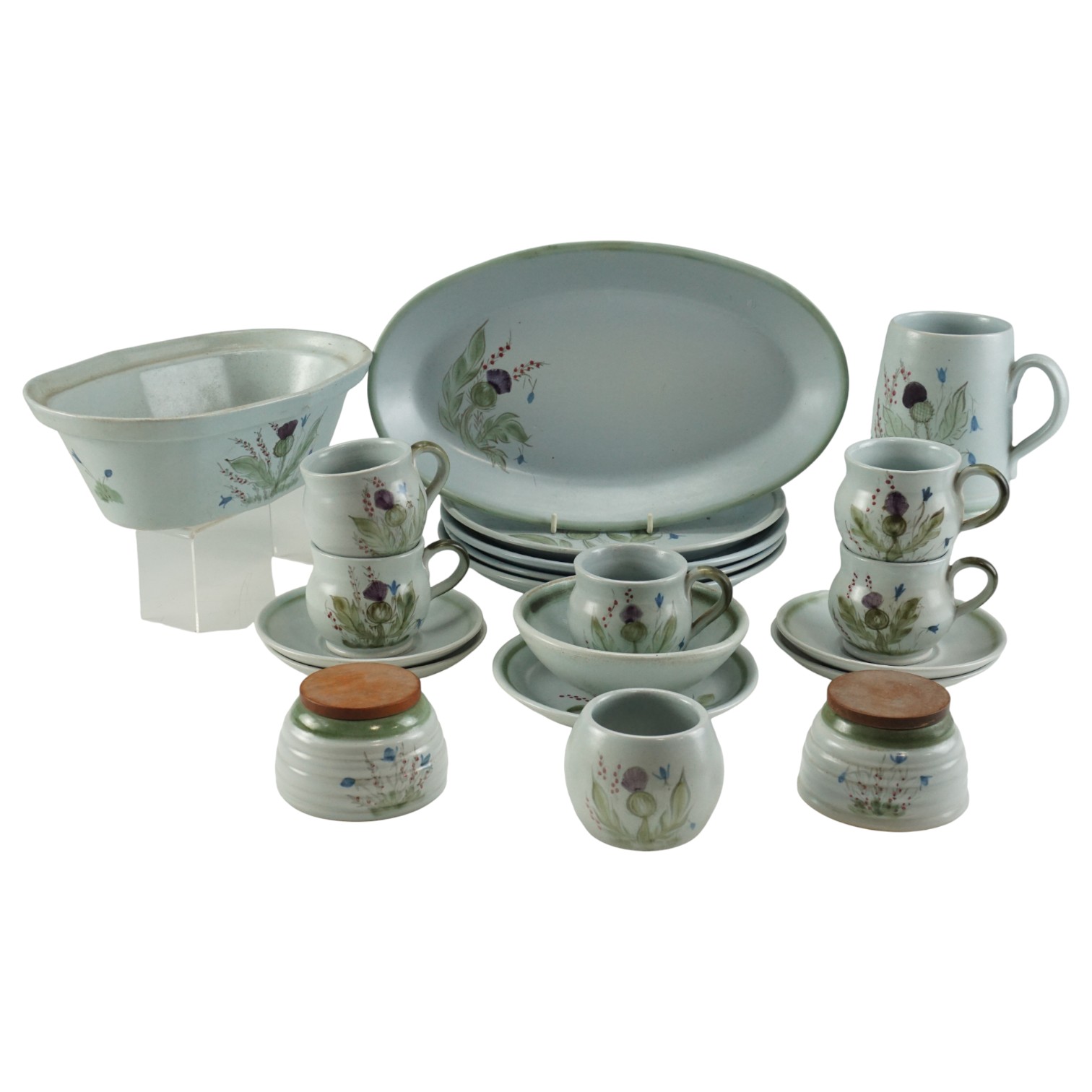 A quantity of Buchan stoneware thistle decorated pottery, including ...
