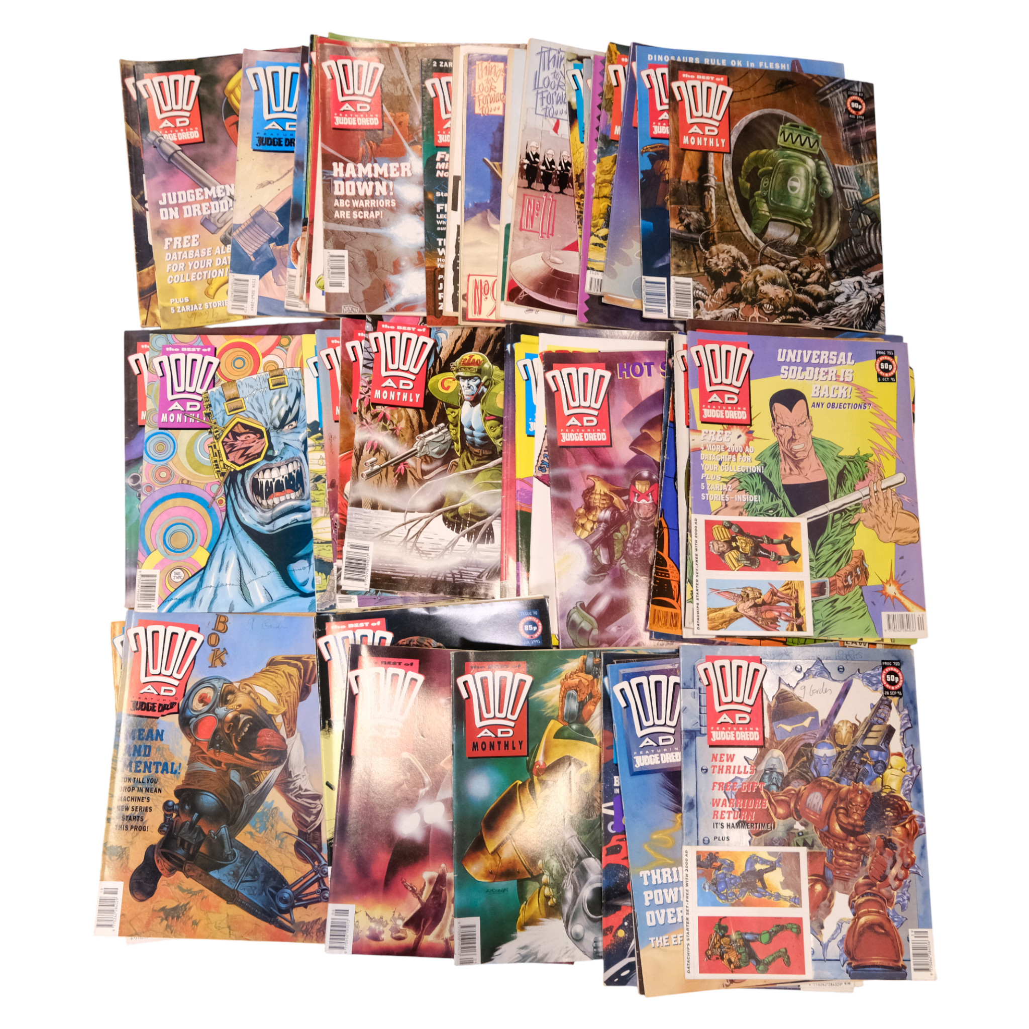 A large quantity of 1980s - 1990s 2000 AD comic books featuring Judge ...