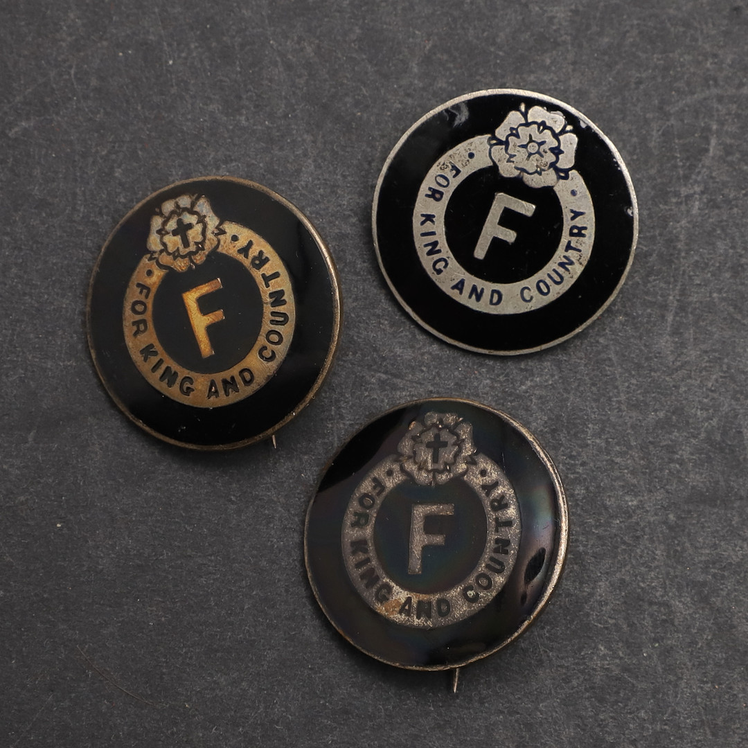 A COLLECTION OF THREE BRITISH UNION OF FASCISTS LAPEL BADGES BY GAUNTS ...