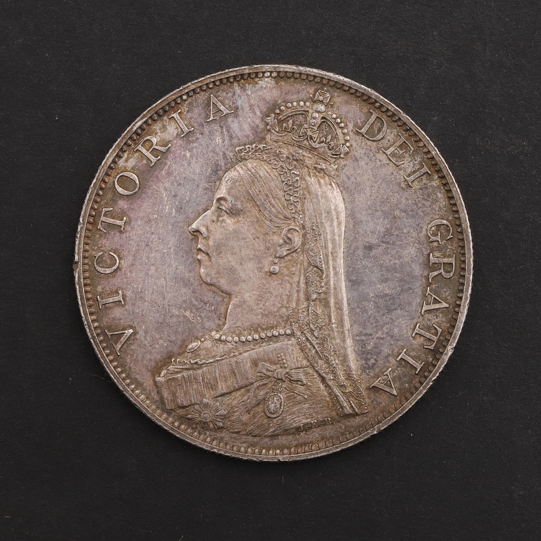 A QUEEN VICTORIA DOUBLE FLORIN, 1887. A Queen Victoria Double Florin ...
