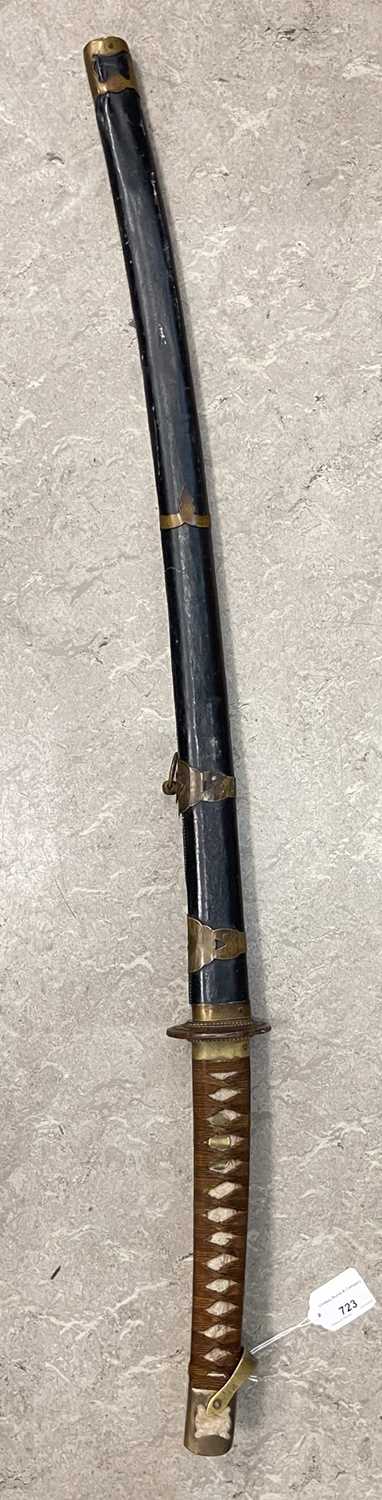 A Japanese officer’s Katana sword, with clothbound fish skin grip and ...