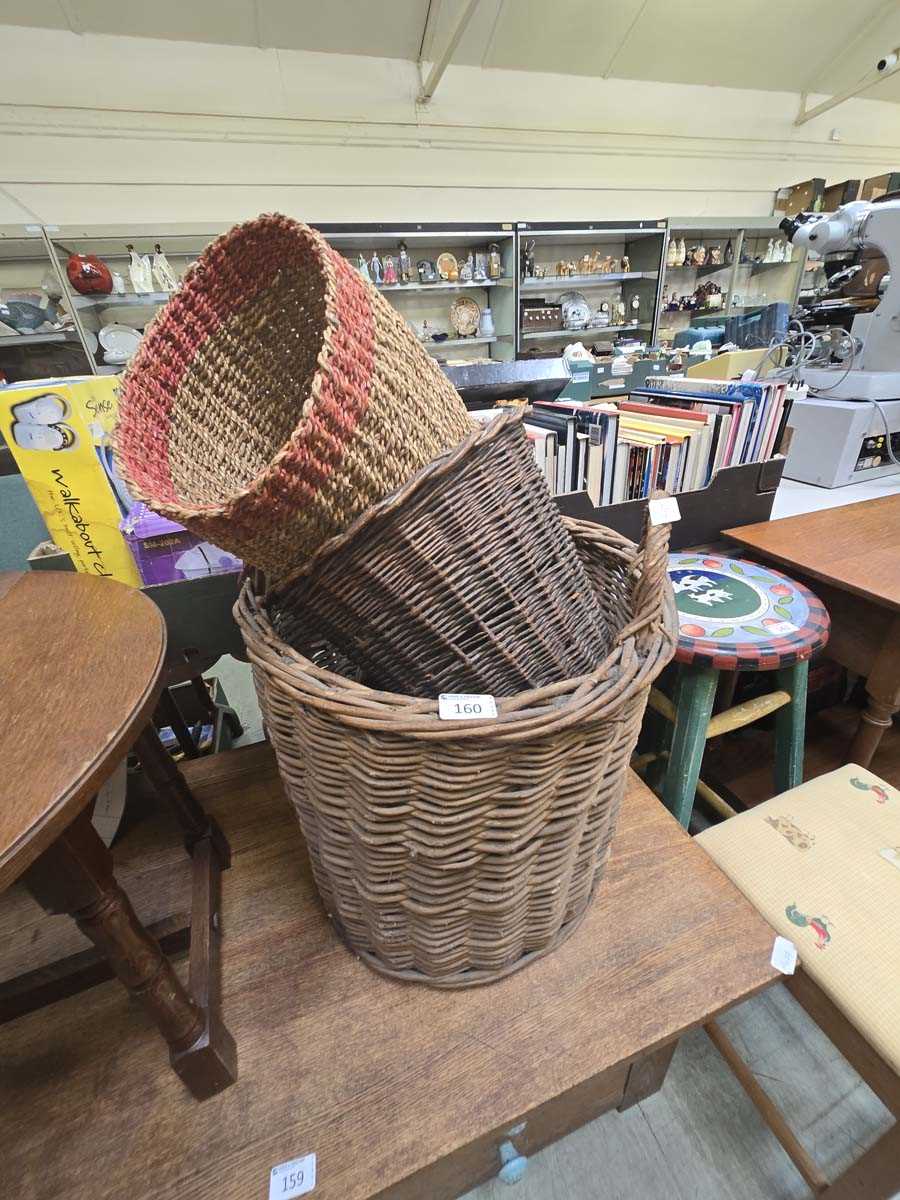 A selection of wicker baskets