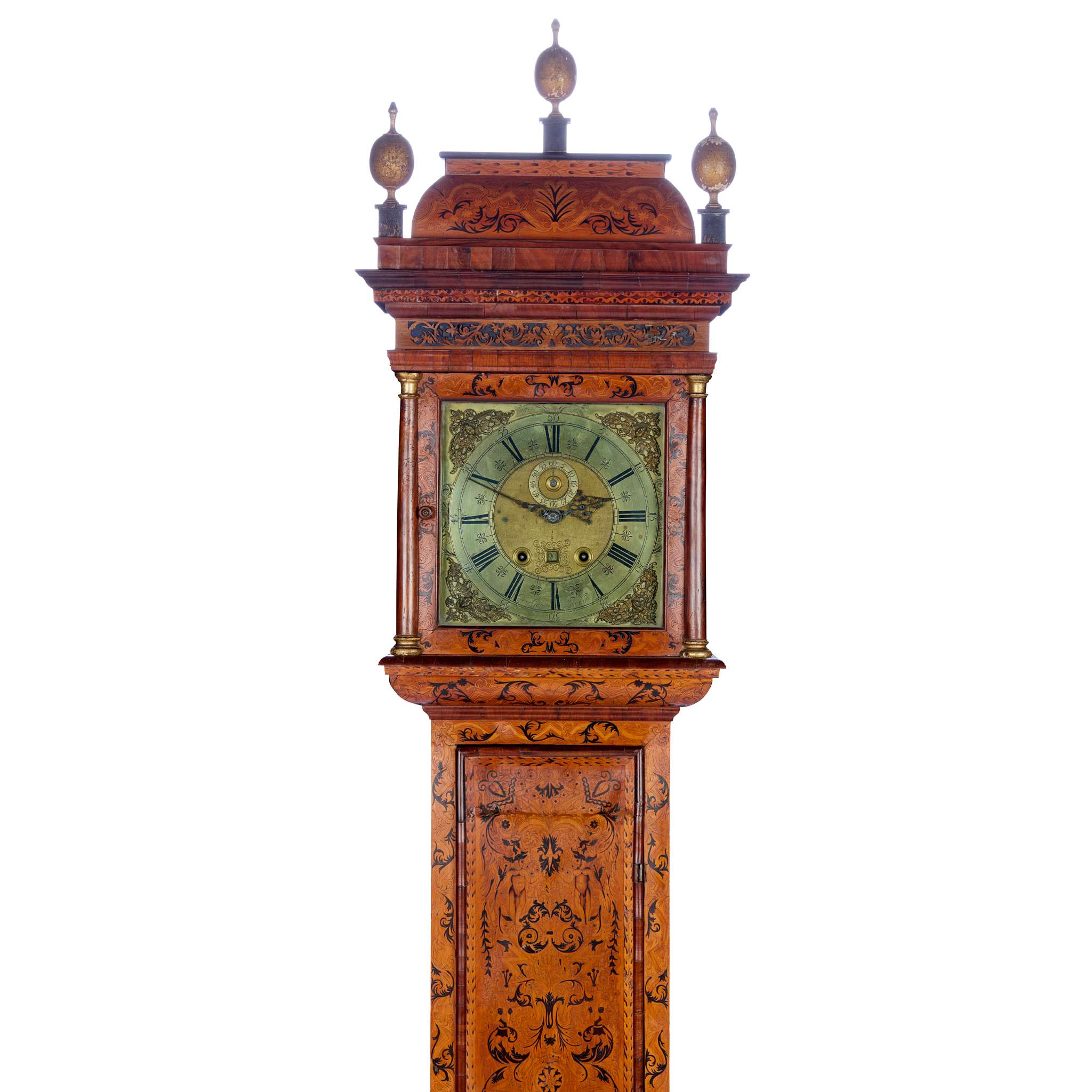 FINE WALNUT SEAWEED MARQUETRY LONGCASE CLOCK, PETER GARON, LONDON EARLY ...