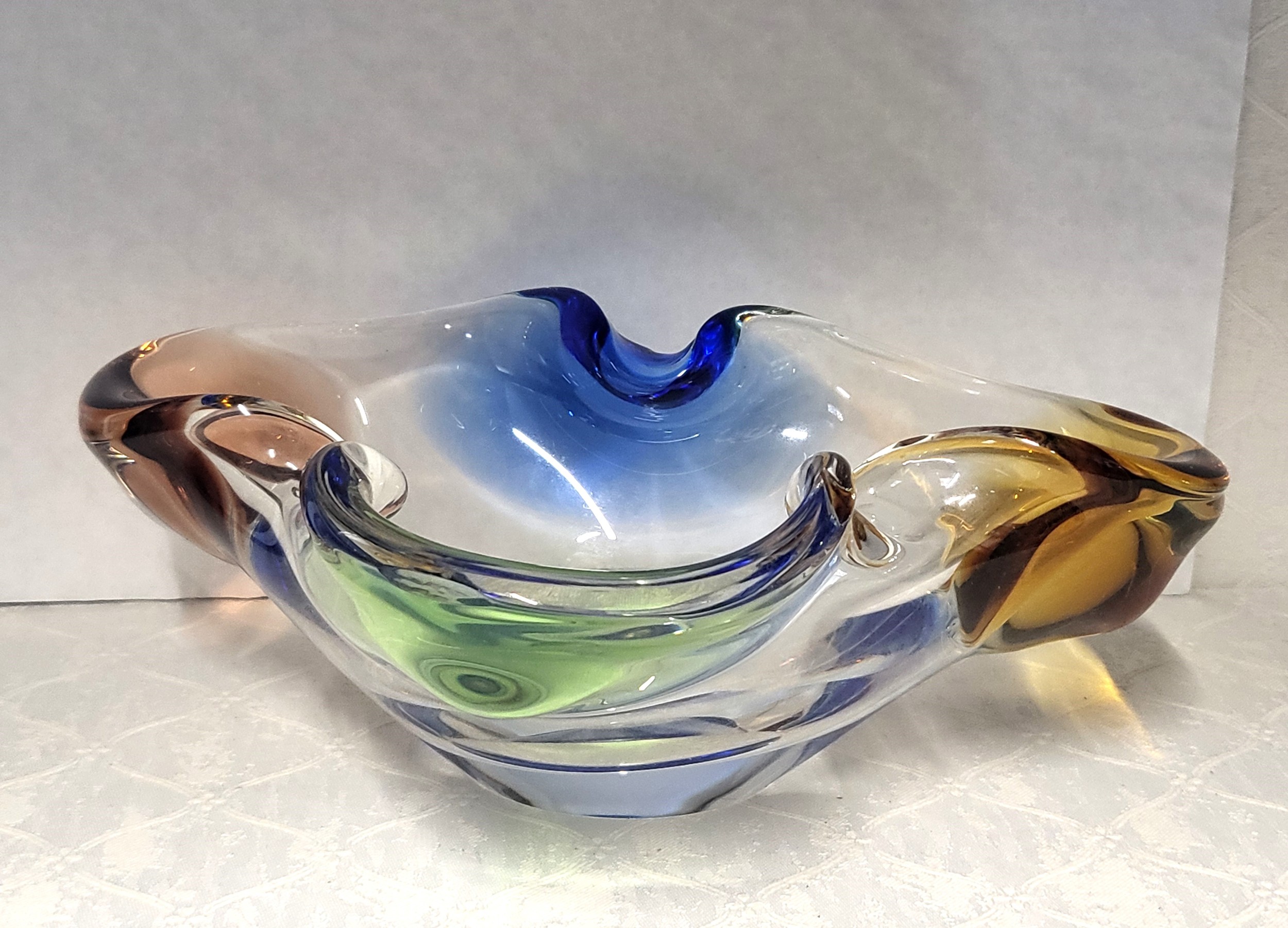 A Czechoslovakian glass bowl in the Rhapsody pattern, designed by ...