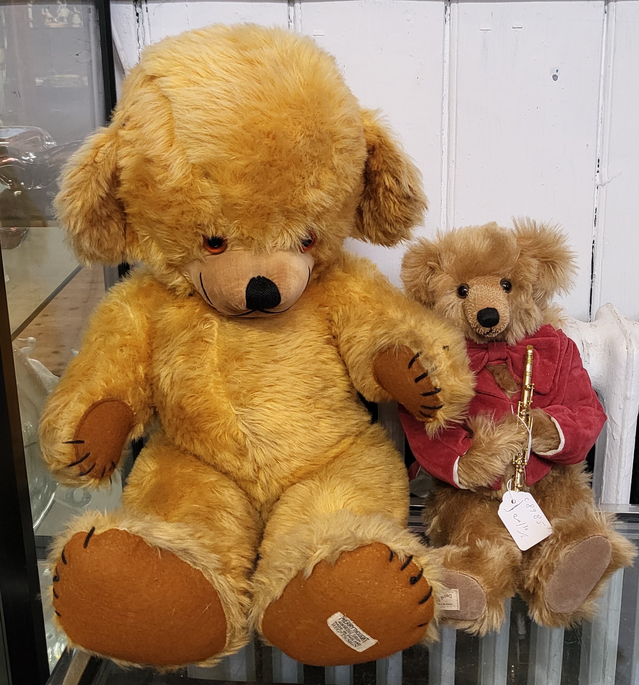 Merrythought bear with rear zip-bag 64cm and Dean's Rag Book Co. Fox ...