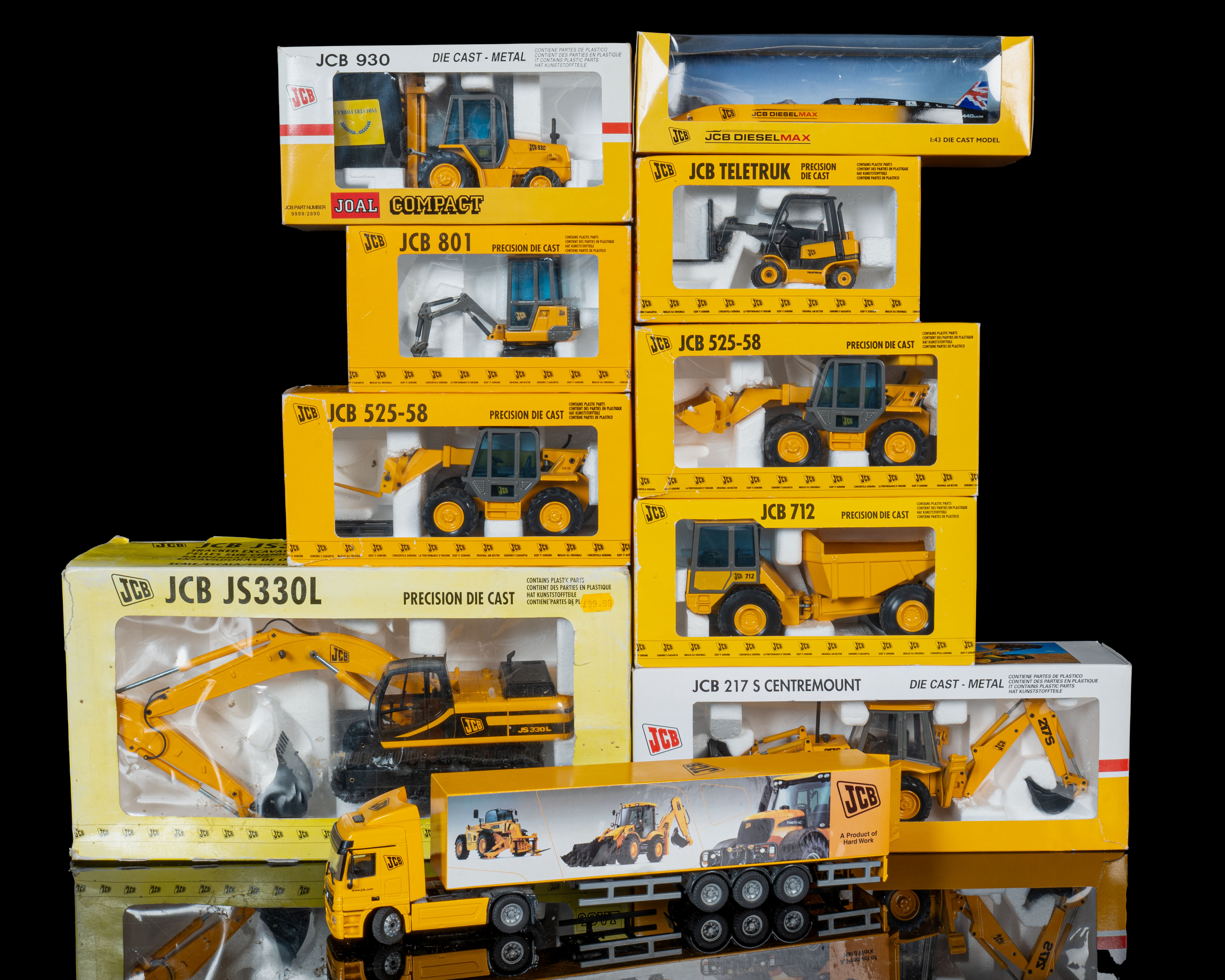 A collection of Joal scale models fifteen in total: no. 9999/2862 JCB ...