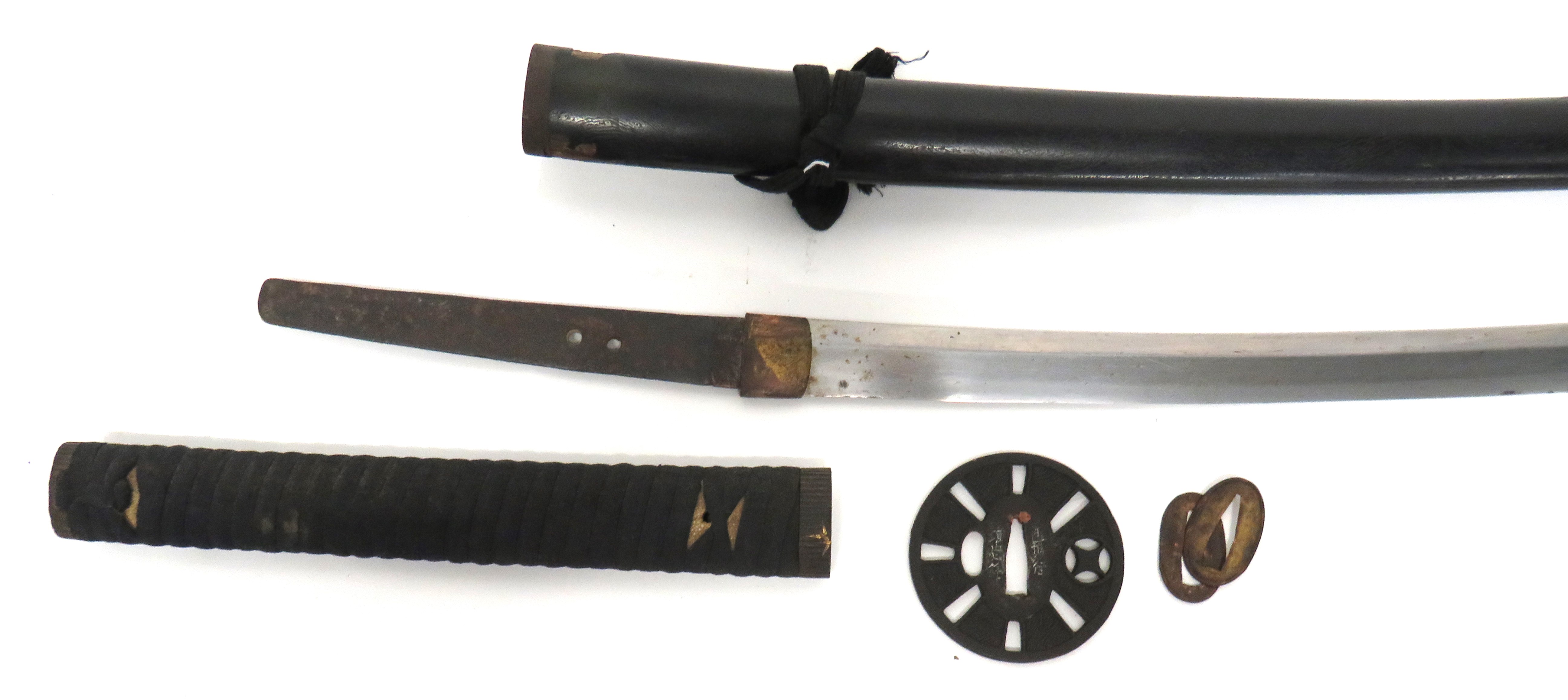 Japanese 19th Century Katana Sword With Signed Tsuba 28 1/4 inch ...