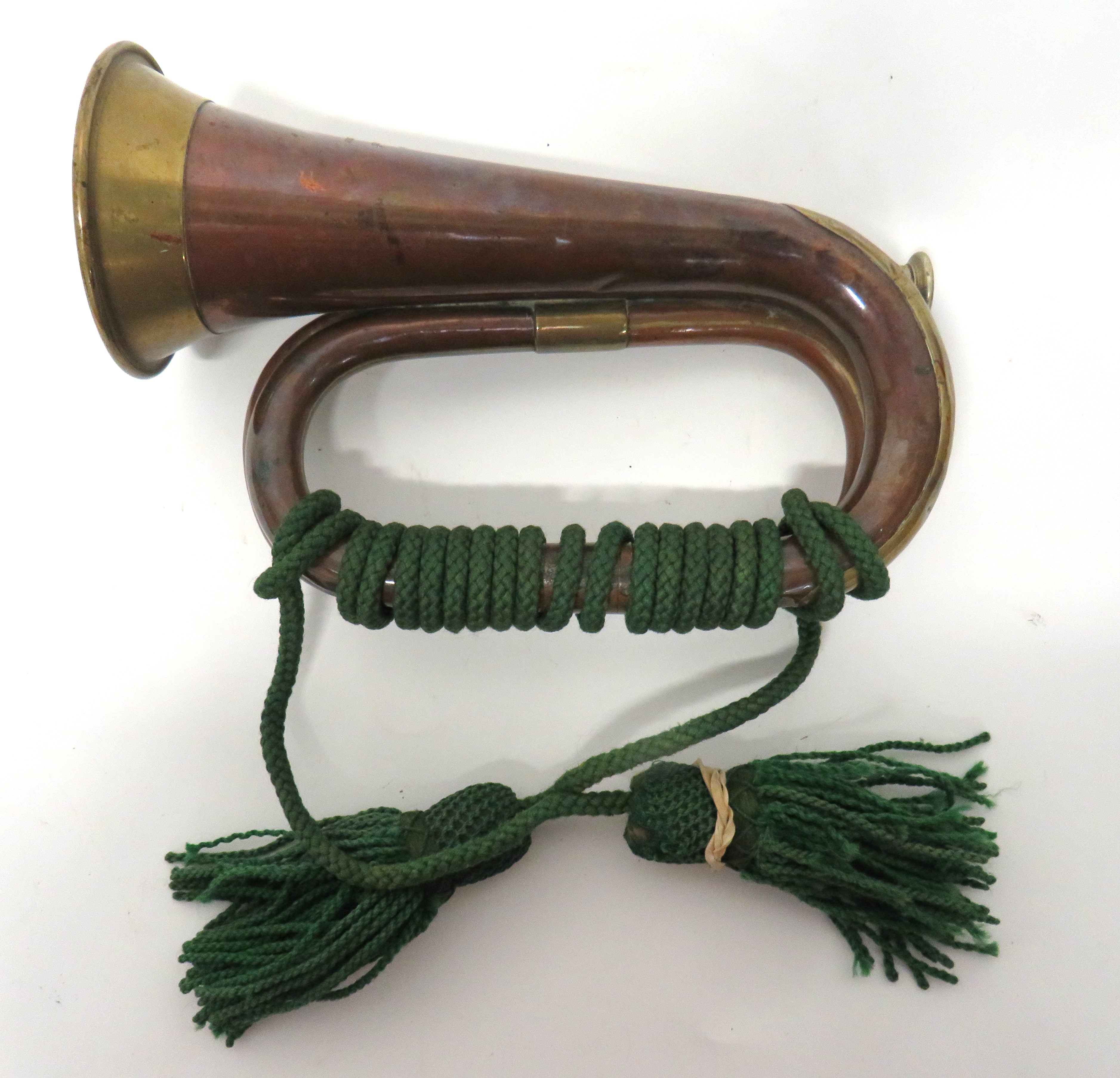 WW1 Period Dated 1917 Buglecopper and brass bugle. . Lower body with ...