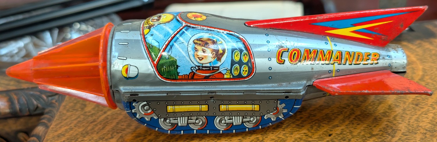 A Japan KO Atomic Constructor Commander tinplate toy