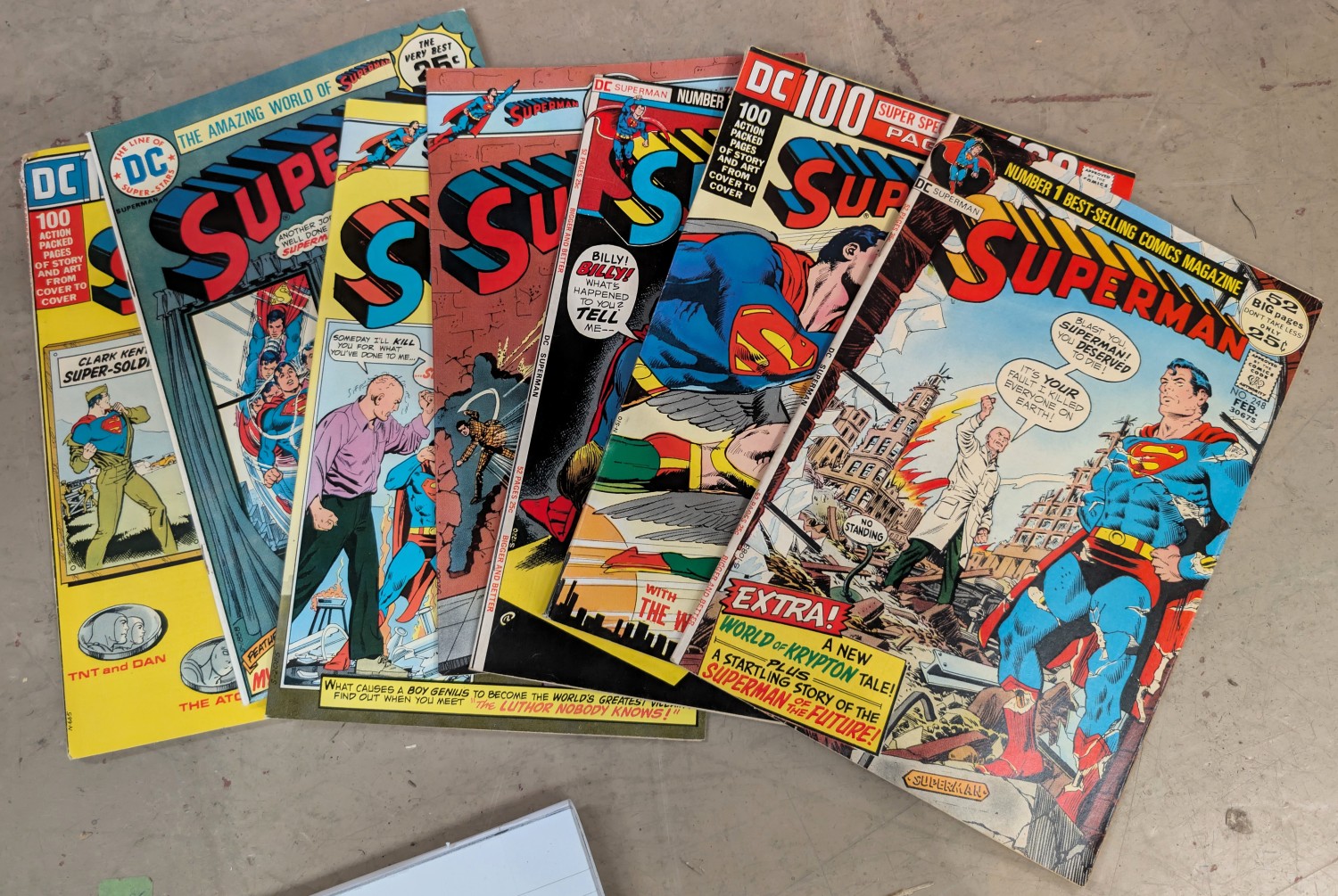 DC Comics: Superman #248, 252, 253, 283, 291, DC-18 (corner a.f.)