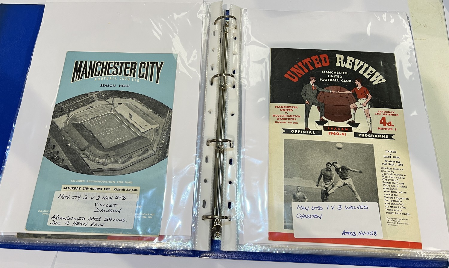 Football programmes - Manchester United season 1960-61, home and away ...