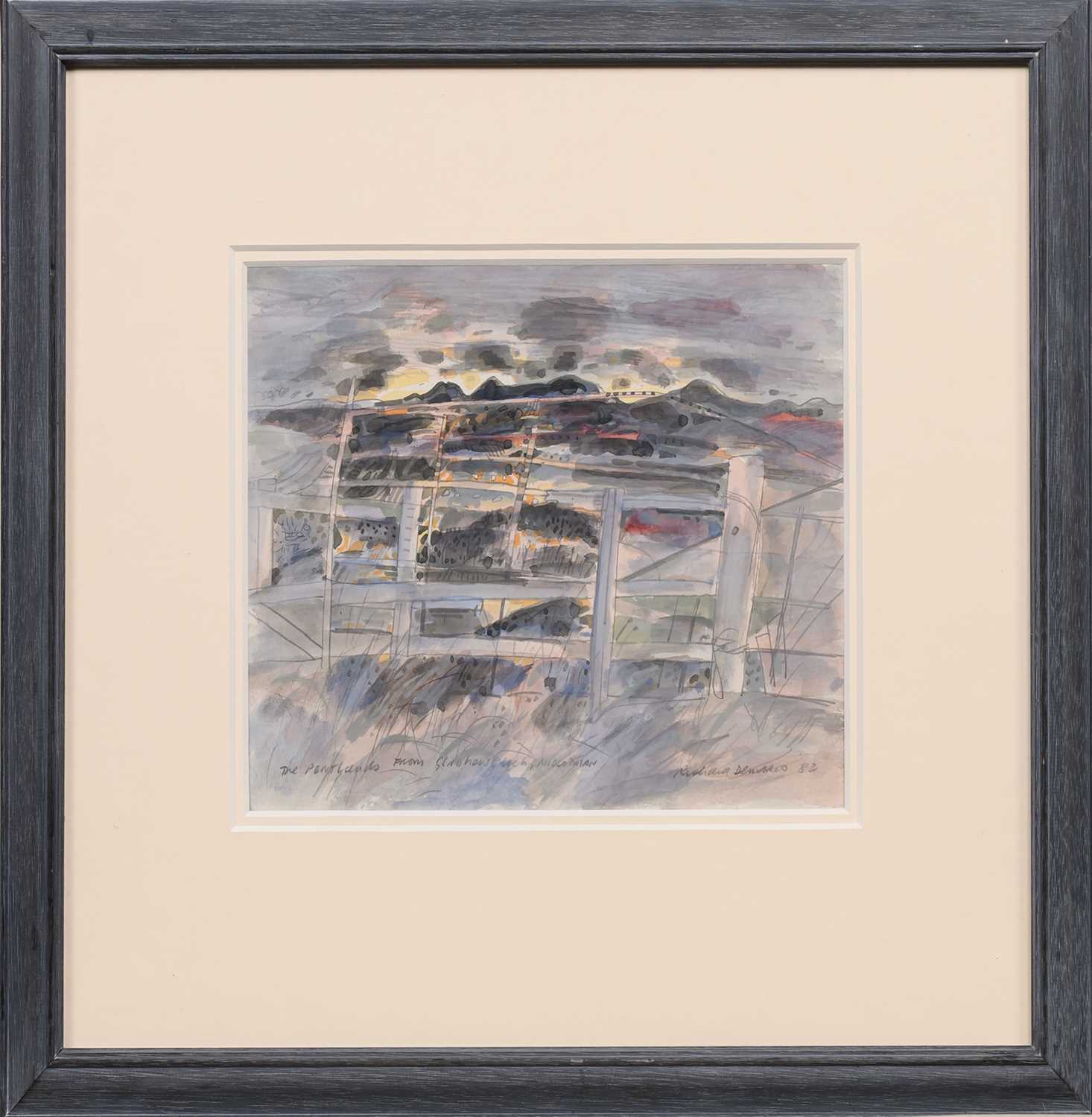* RICHARD DEMARCO CBE RSW (SCOTTISH b. 1930), PENTLANDS FROM GLADHOUSE ...