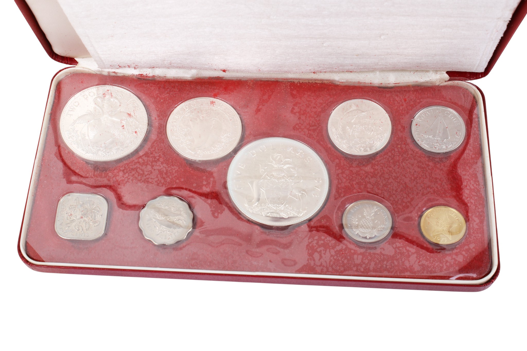 1973 Bahamas proof coin set. Condition Report: slight toning