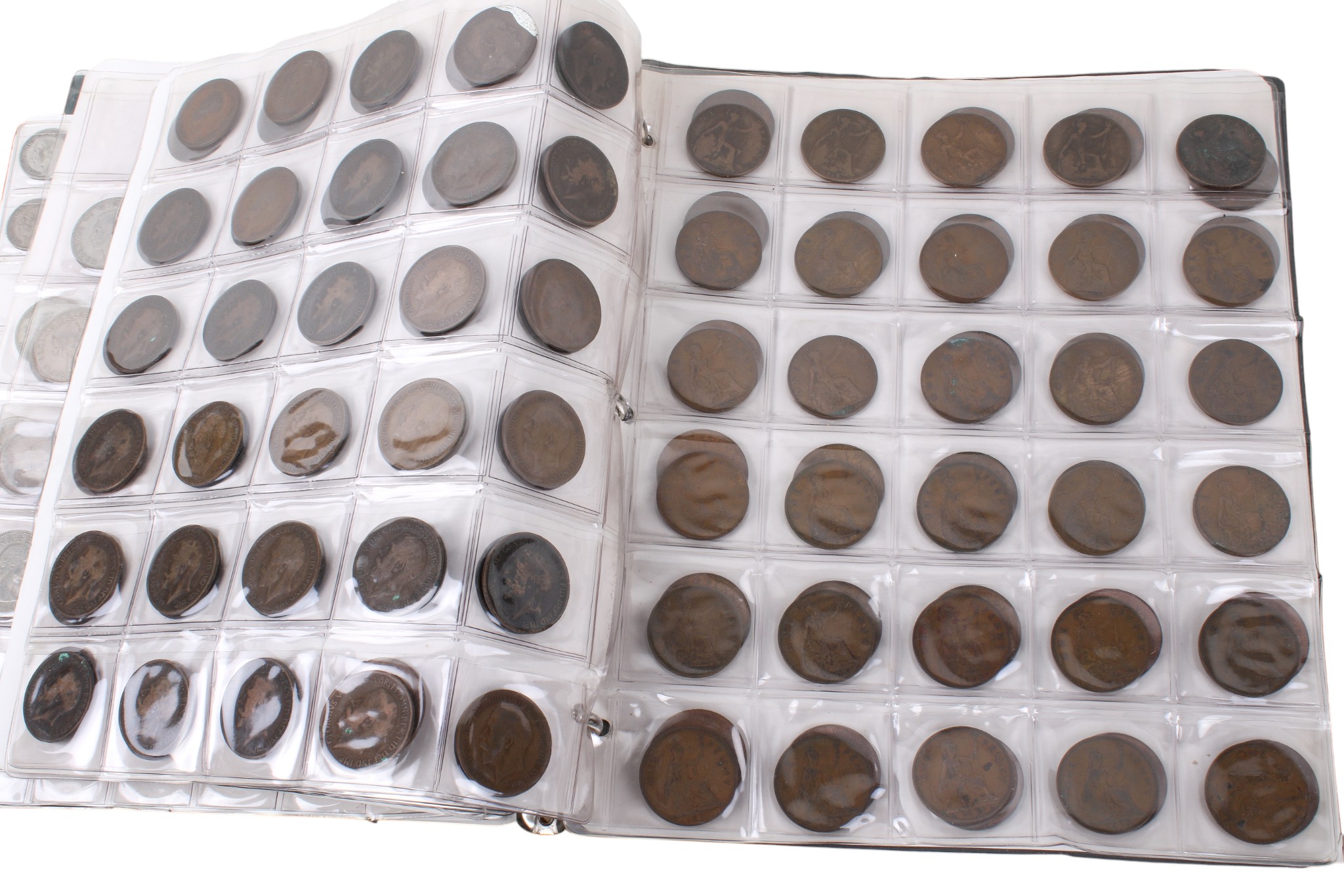 An album of pre-decimal coins. With a good quantity of pre-1947 silver ...