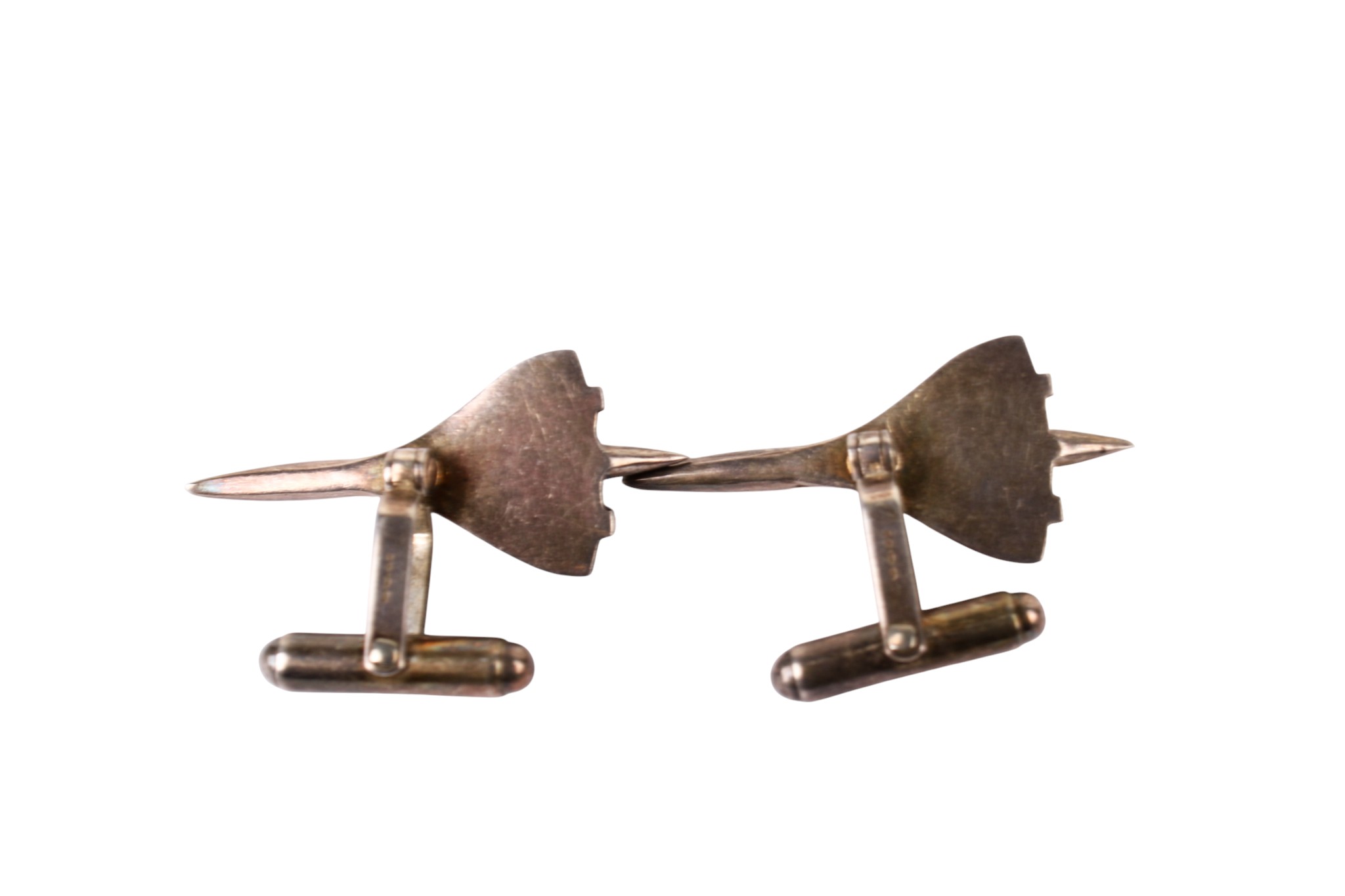 A pair of Links of London silver swivel cufflinks. Modelled as Concorde ...