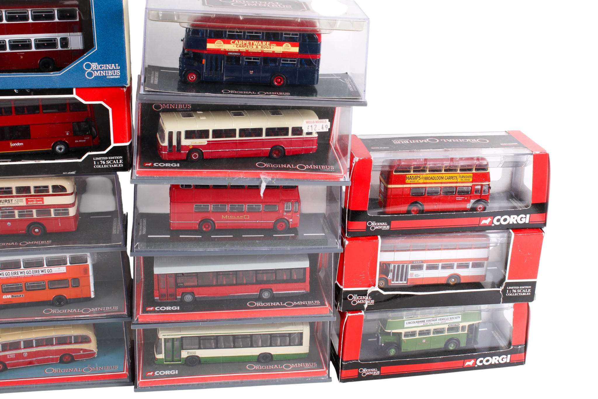 A collection of Corgi Original Omnibus 1:76 scale diecast buses and ...
