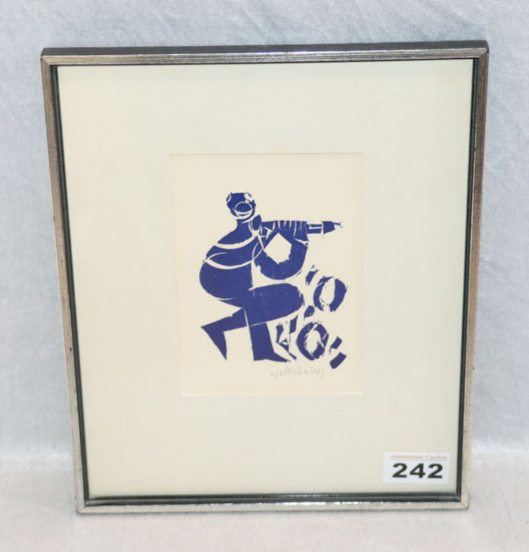 HAP Grieshaber 'Der Engel der Geschichte - Pan', 1960, Farbholzschnitt ...