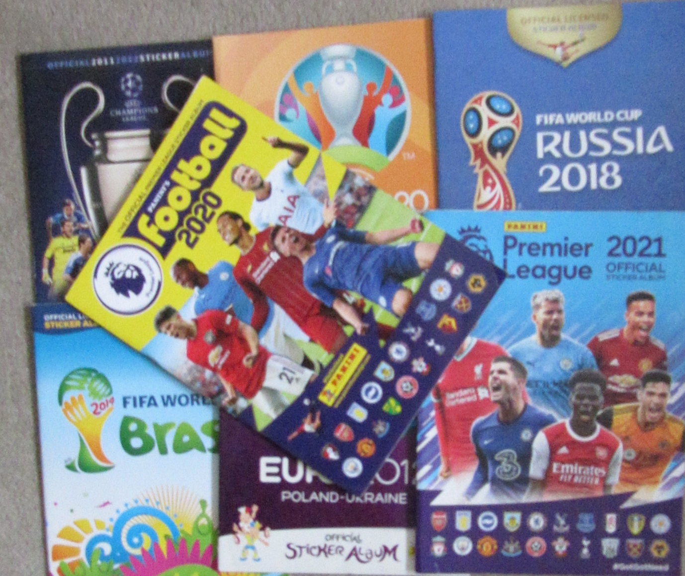 UNUSED FOOTBALL STICKER BOOK ALBUMS X 7 Ref K