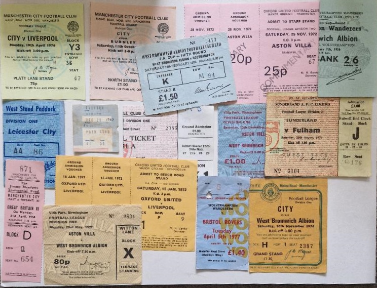 SMALL COLLECTION OF VINTAGE FOOTBALL TICKETS 1950's to 1970's Ref IOW ...