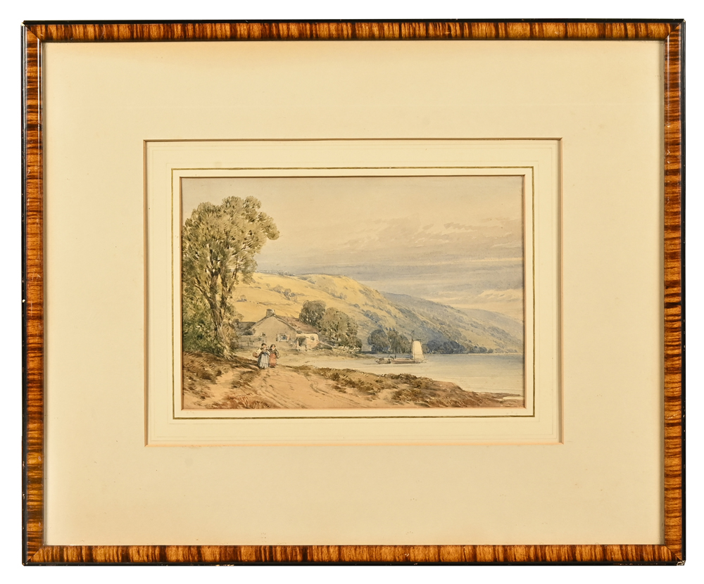 William Callow RWS (1812-1908), a watercolour "Lake Scene", 18 cm x 26 ...
