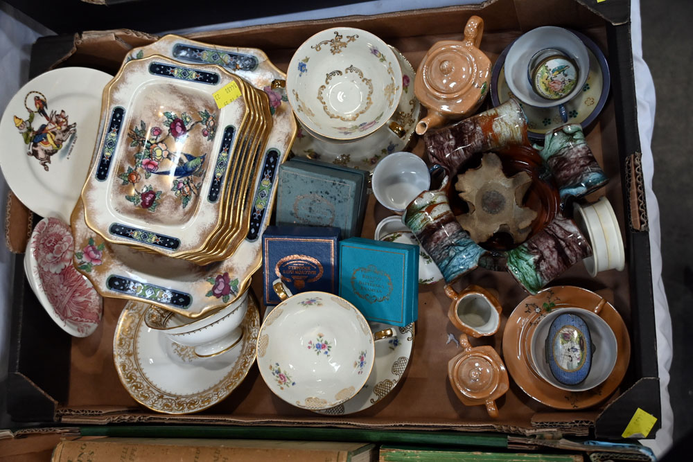 Mixed china, Devon Ware dessert set etc