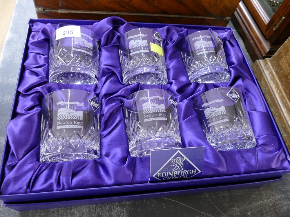 Boxed set of Edinburgh Crystal tumblers, The 100 Year Centenary of ...