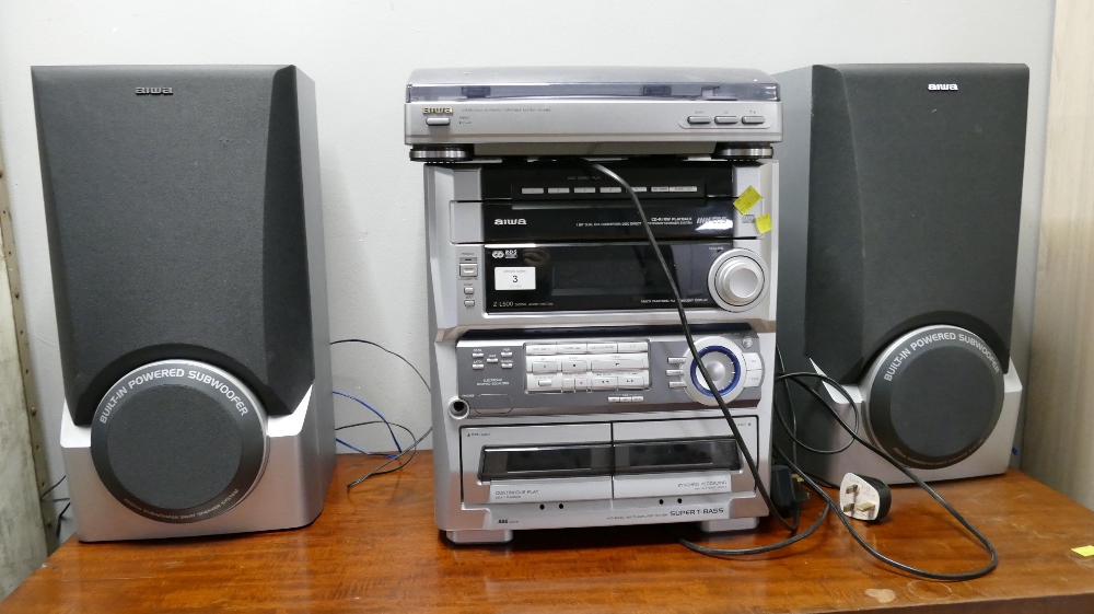 AIWA stereo stacking hi-fi system with speakers