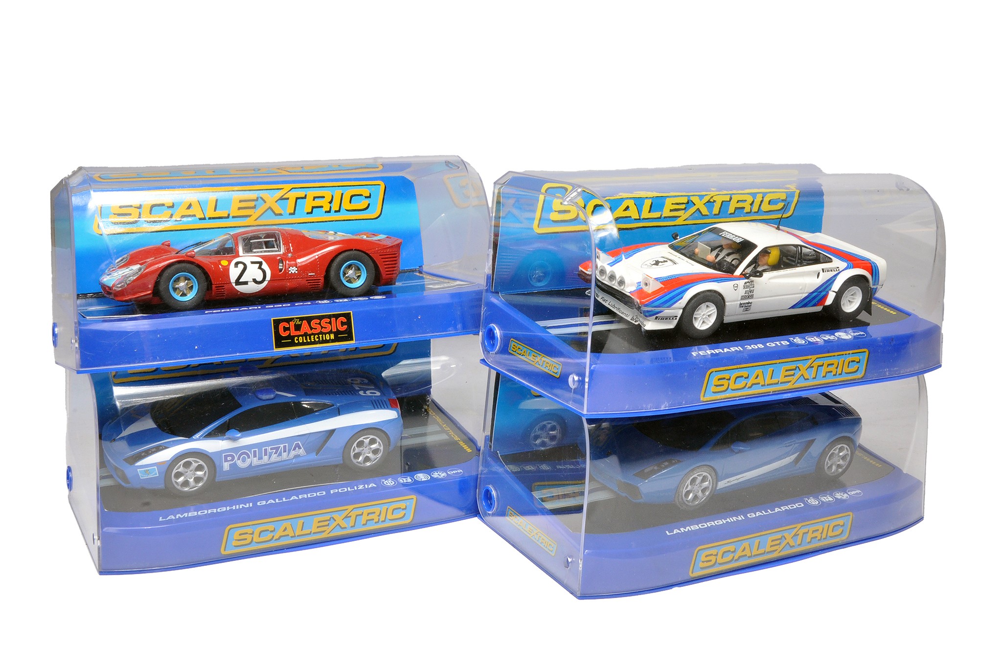 Scalextric slot car issues comprising Ferrari 330 P4, Lamborghini ...