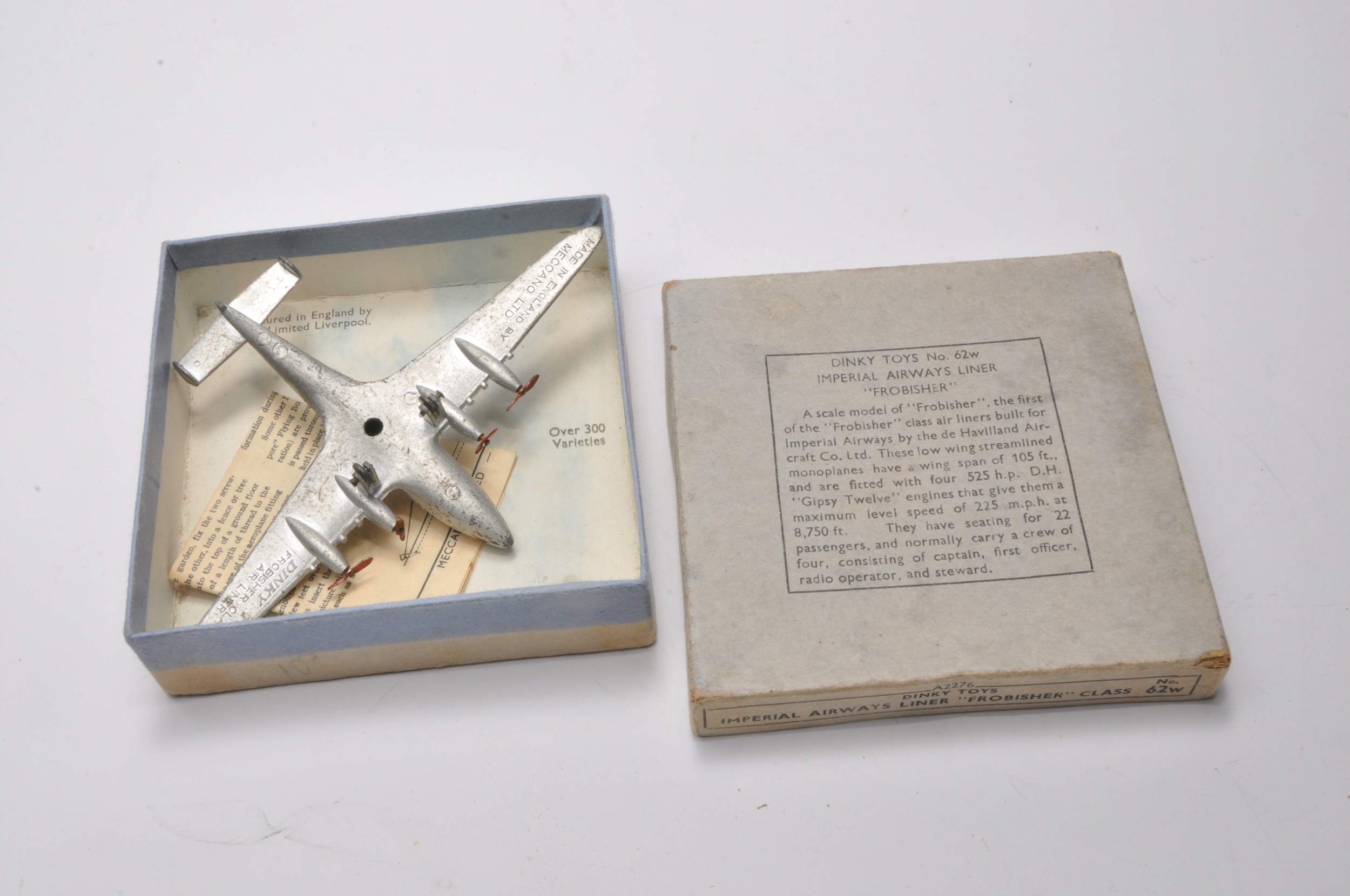 Dinky No. 62w pre-war aircraft issue comprising the Imperial Airways ...