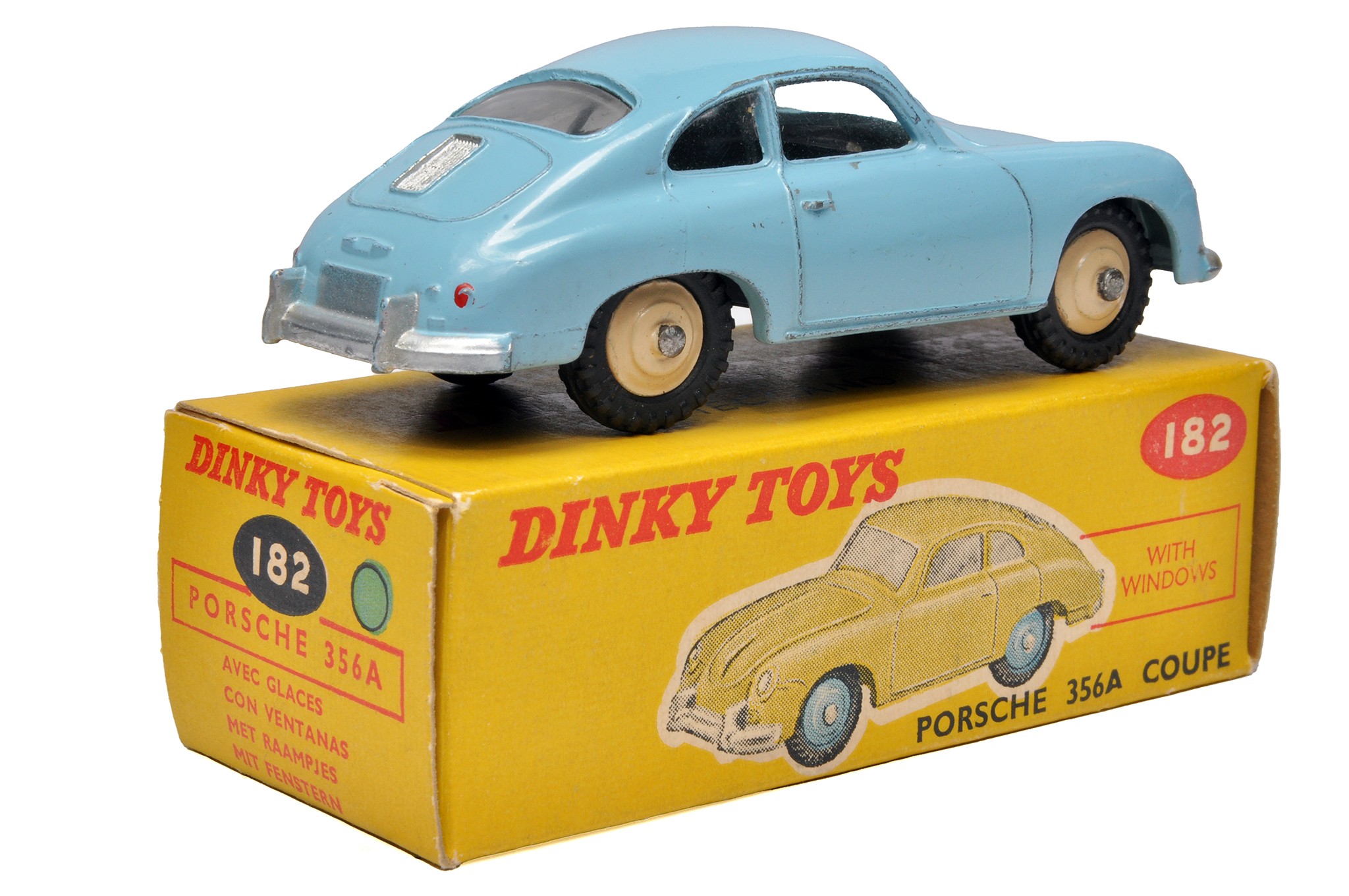 Dinky No. 182 Porsche 356A Coupe. Single issue is in blue, with beige ...
