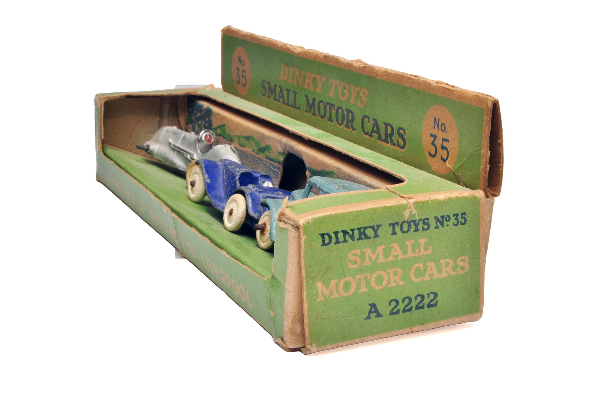 Dinky Pre-War No. 35 Small Motor Cars Set comprising trio of pre-war ...