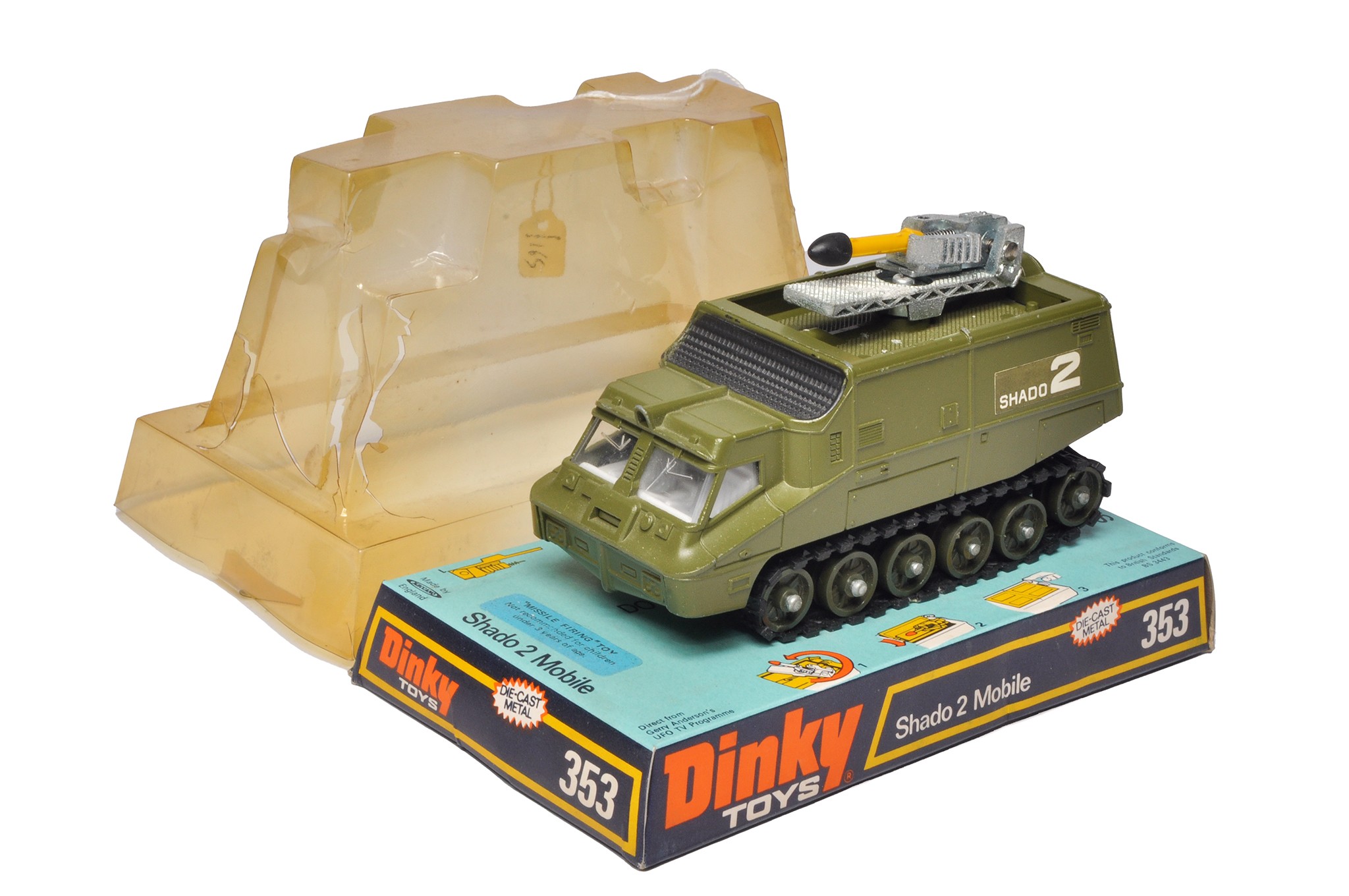 Dinky No. 353 Shado 2 Mobile. Green with plastic rollers, white ...