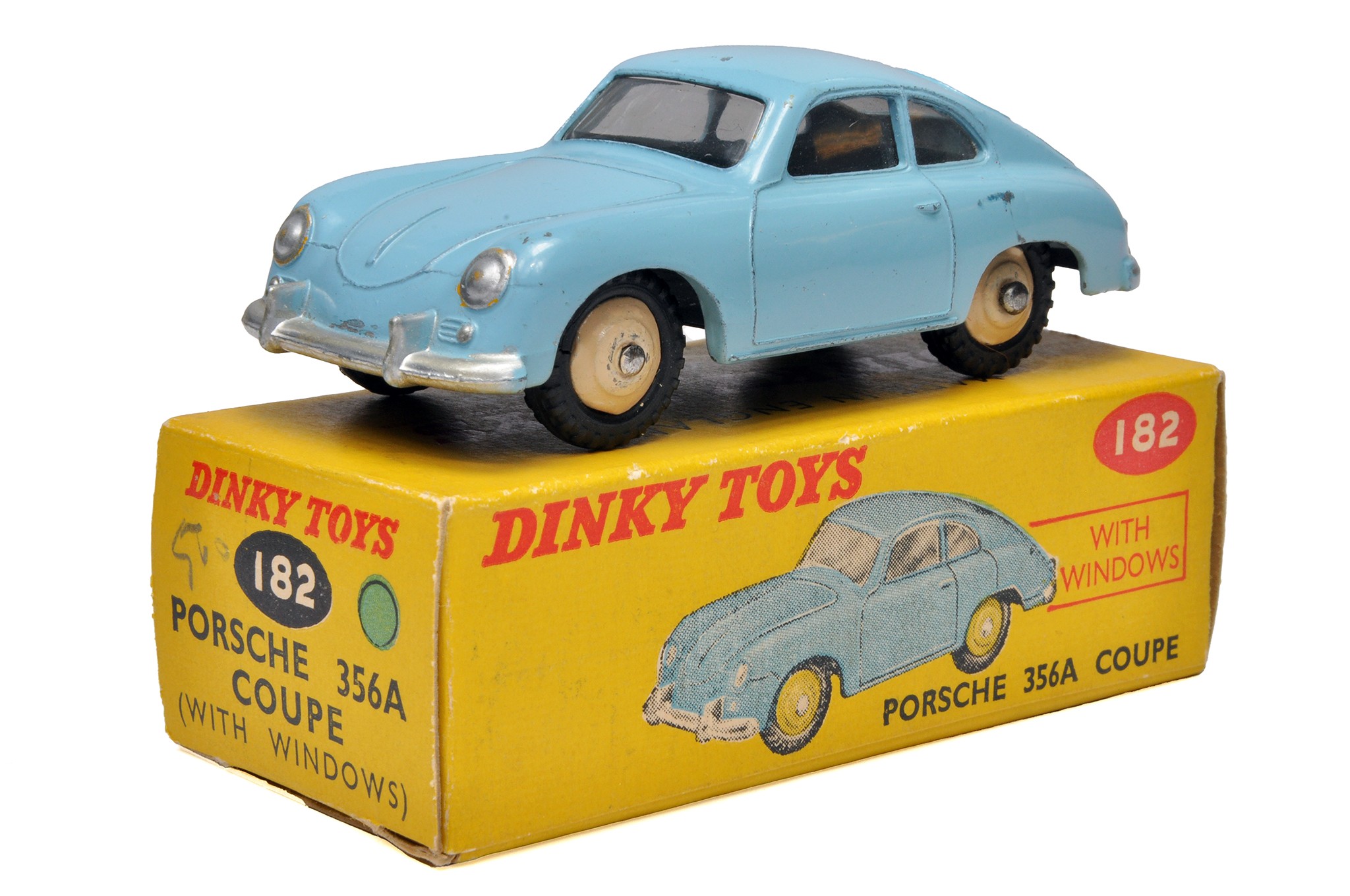 Dinky No. 182 Porsche 356A Coupe. Single issue is in blue, with beige ...