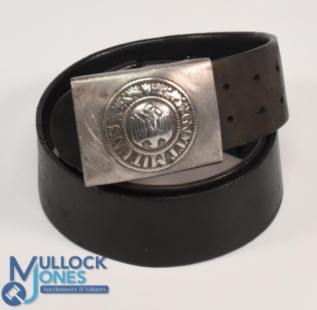 WW2 German Military Belt: Leather belt with Gott Mit Uns buckle (belt ...
