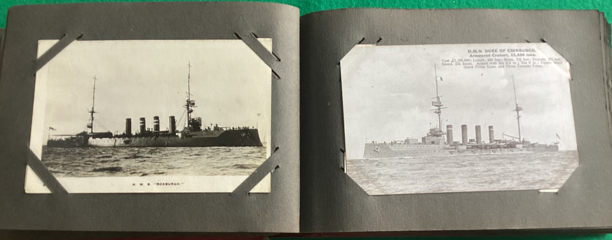 An album of approximately 170 postcards mainly of British naval ships ...