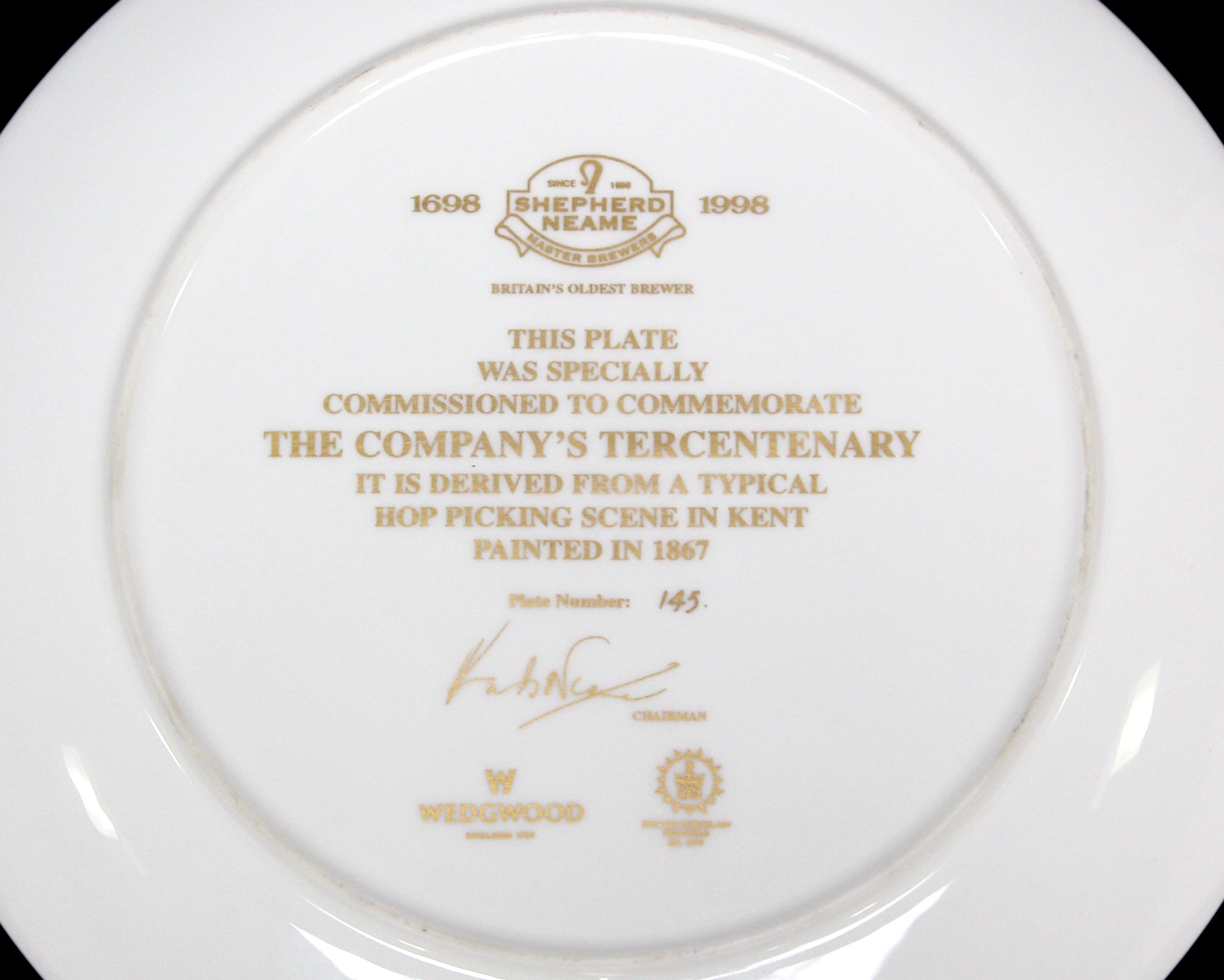 A Limited edition Wedgwood porcelain plate, celebrating England's ...