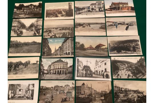 Several hundred foreign standard-size postcards in a box from countries ...