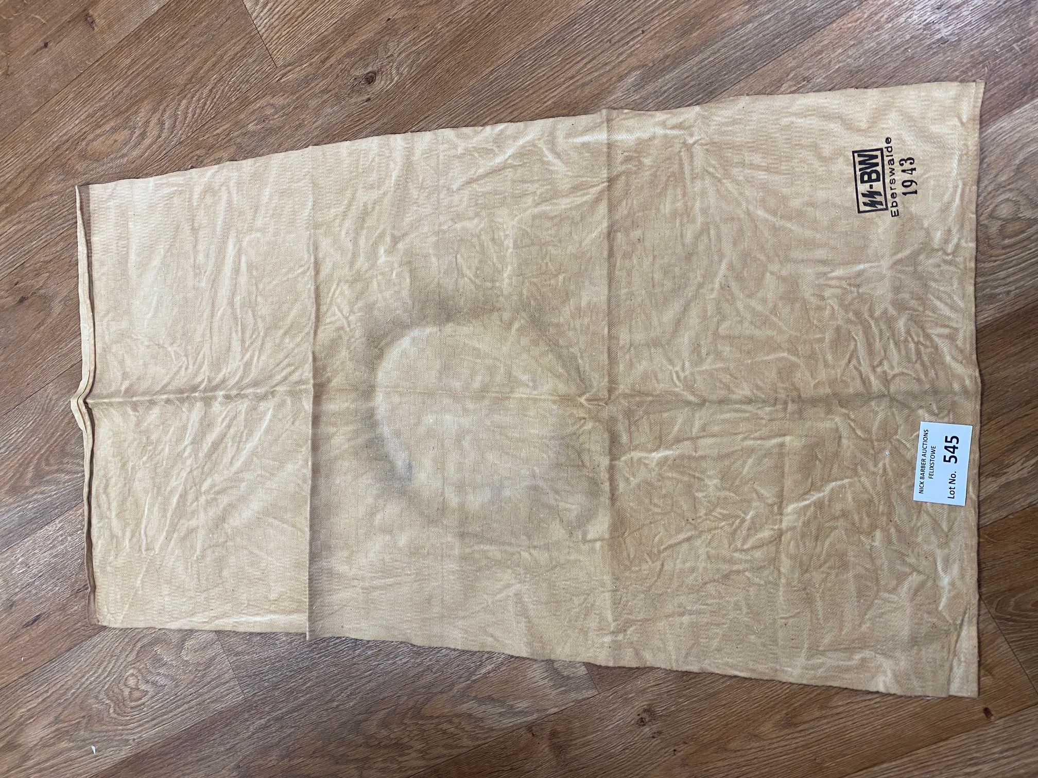 Militaria: Tea Towel - WW2 1943 dated and SS marked.