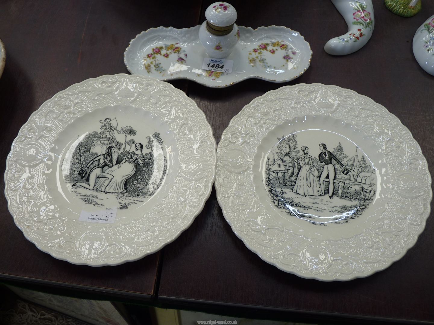 A pair of Adams moulded Plates (Valentine pattern), 9" diameter plus a ...
