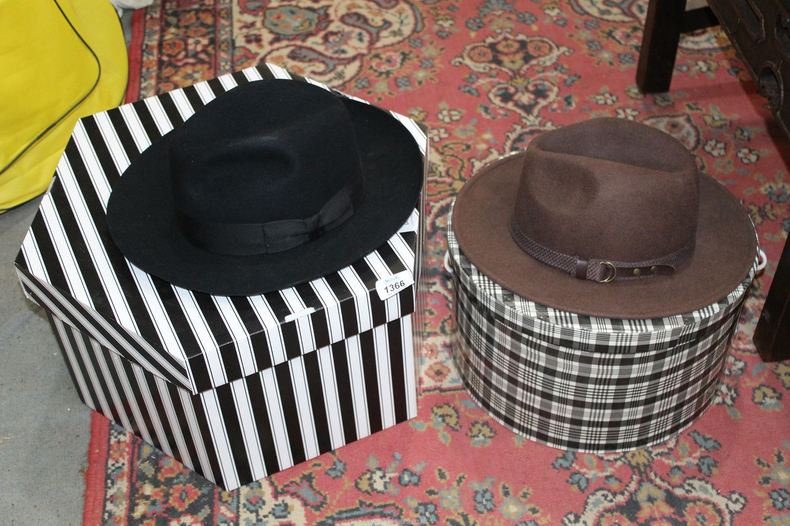 Two Fedoras - one black by Dunne & Co, Regent Street, 7 1/4 100% fine ...